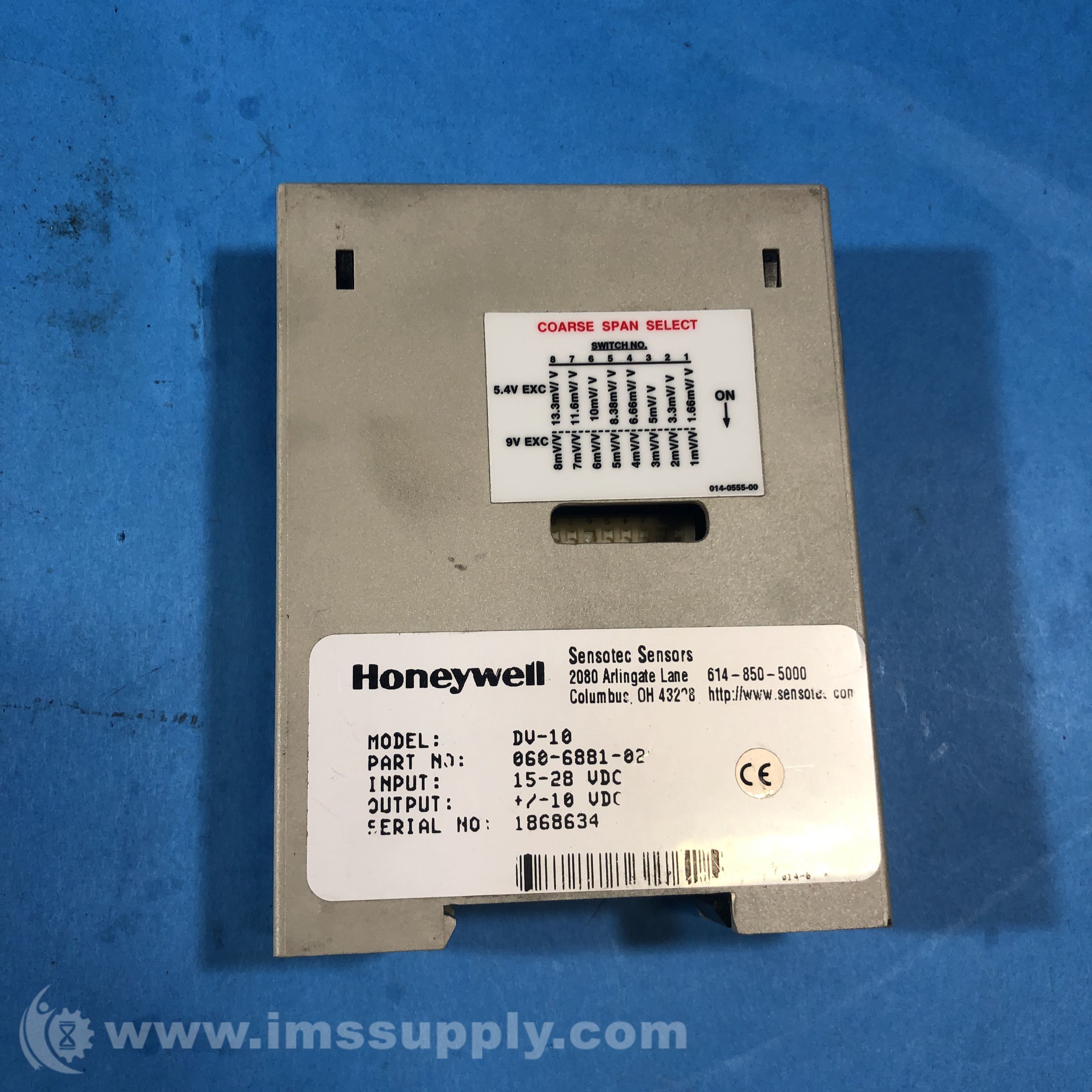 Honeywell DV-10 Sensotec Sensor - IMS Supply