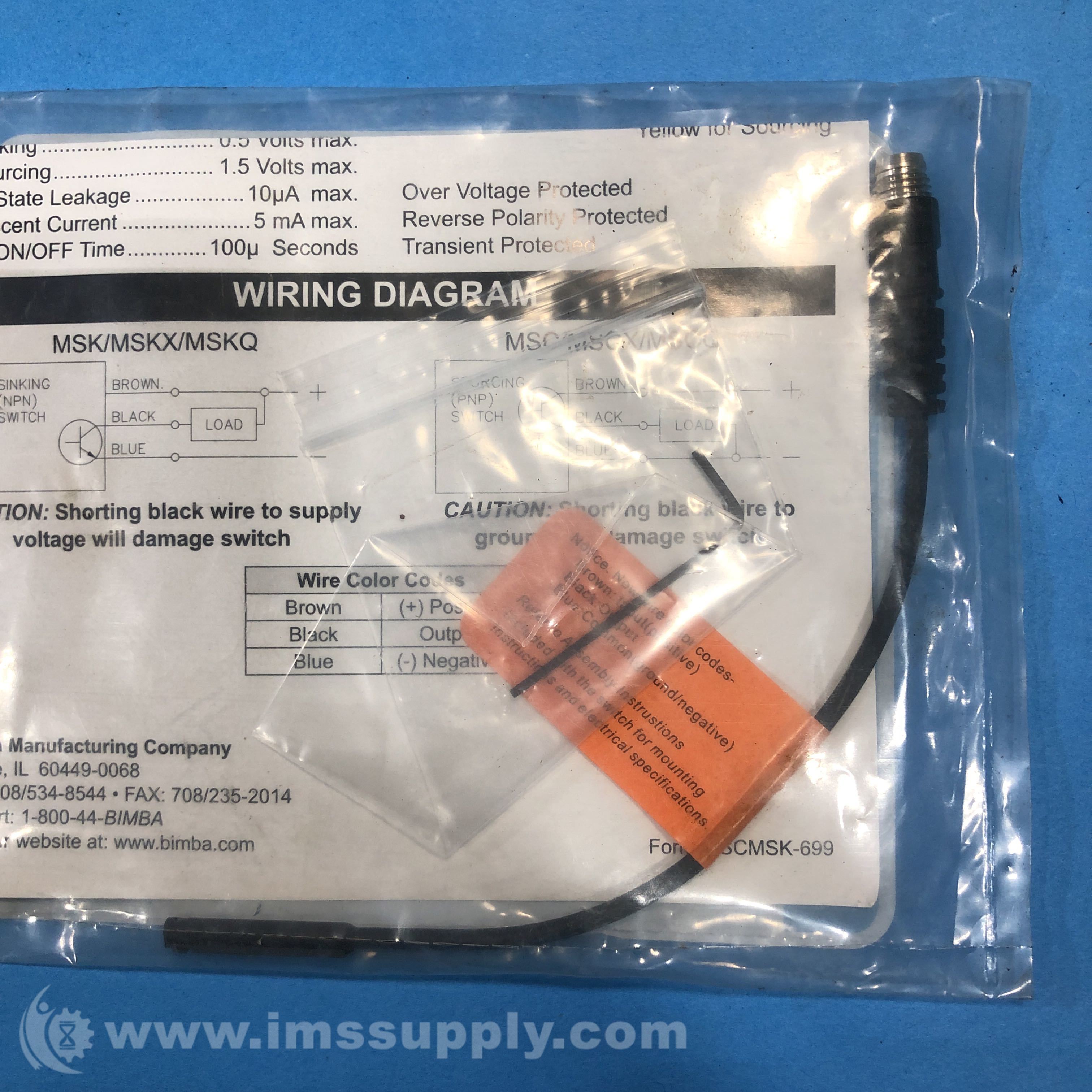 Bimba MSCQ*1PC Magnetic Sensor - IMS Supply