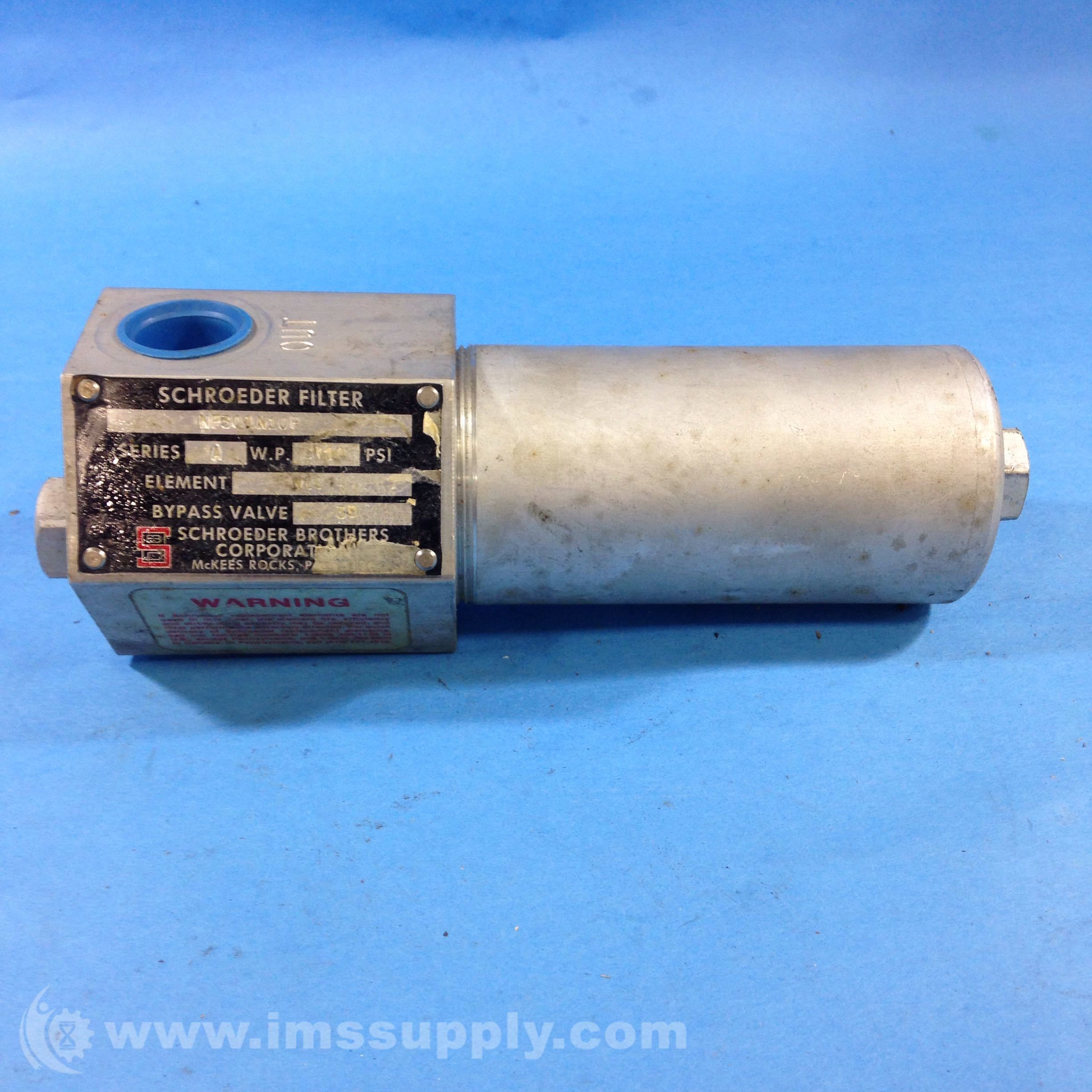 Schroeder NF301N10P Hydraulic Pressure Filter 3000PSI 3/4 Ports - IMS ...