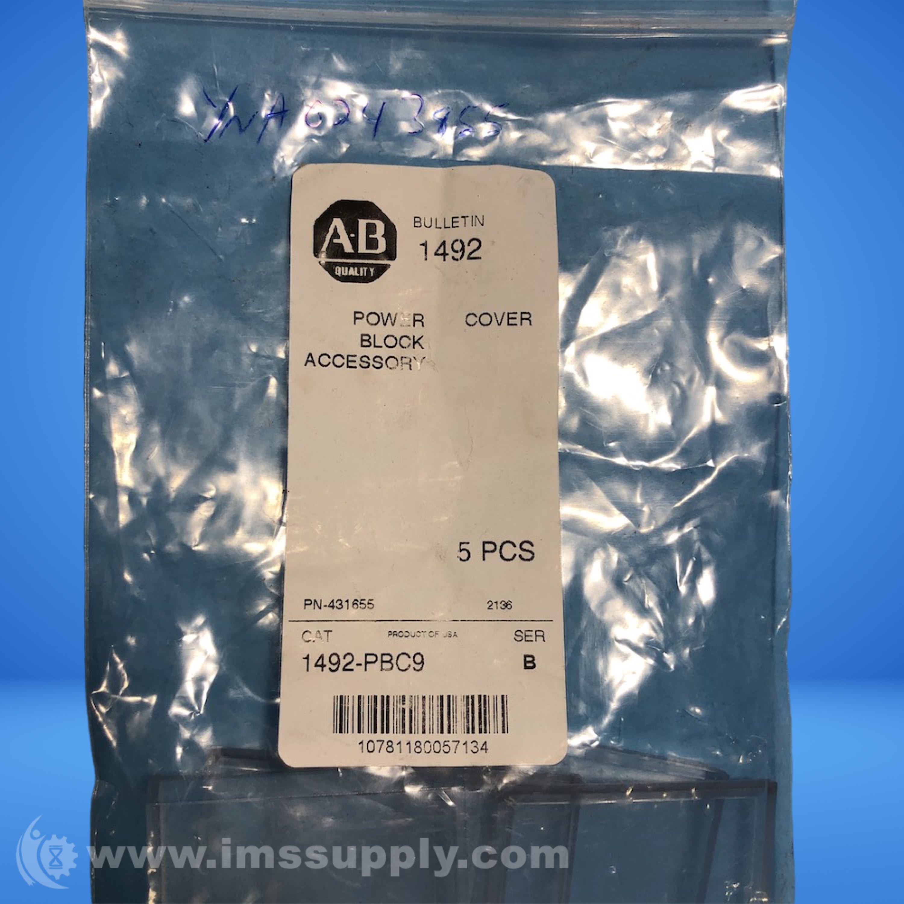 Allen Bradley 1492-PBC9 Series B Bag of 5 COVER - IMS Supply