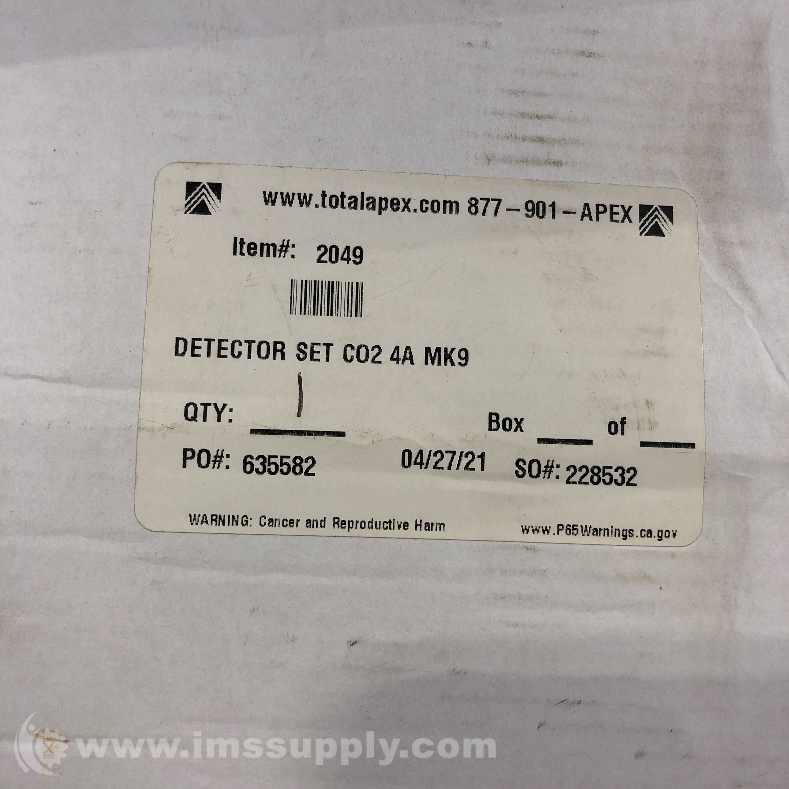 Sensorswitch 2049 Detector Set CO2 4A MK9 Logico - IMS Supply