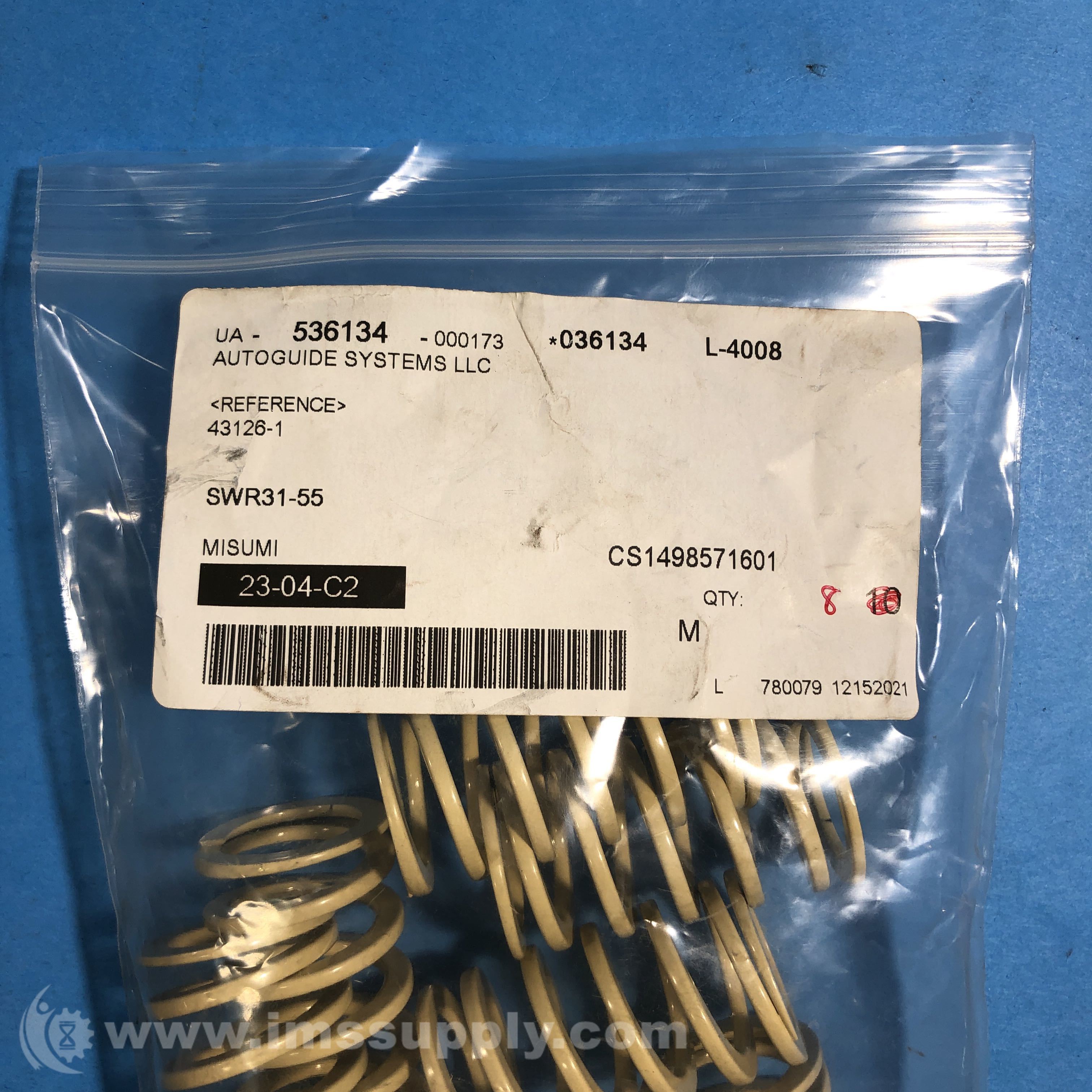 Misumi SWR31-55 Bag of 10 High Deflection Coil Springs - IMS Supply