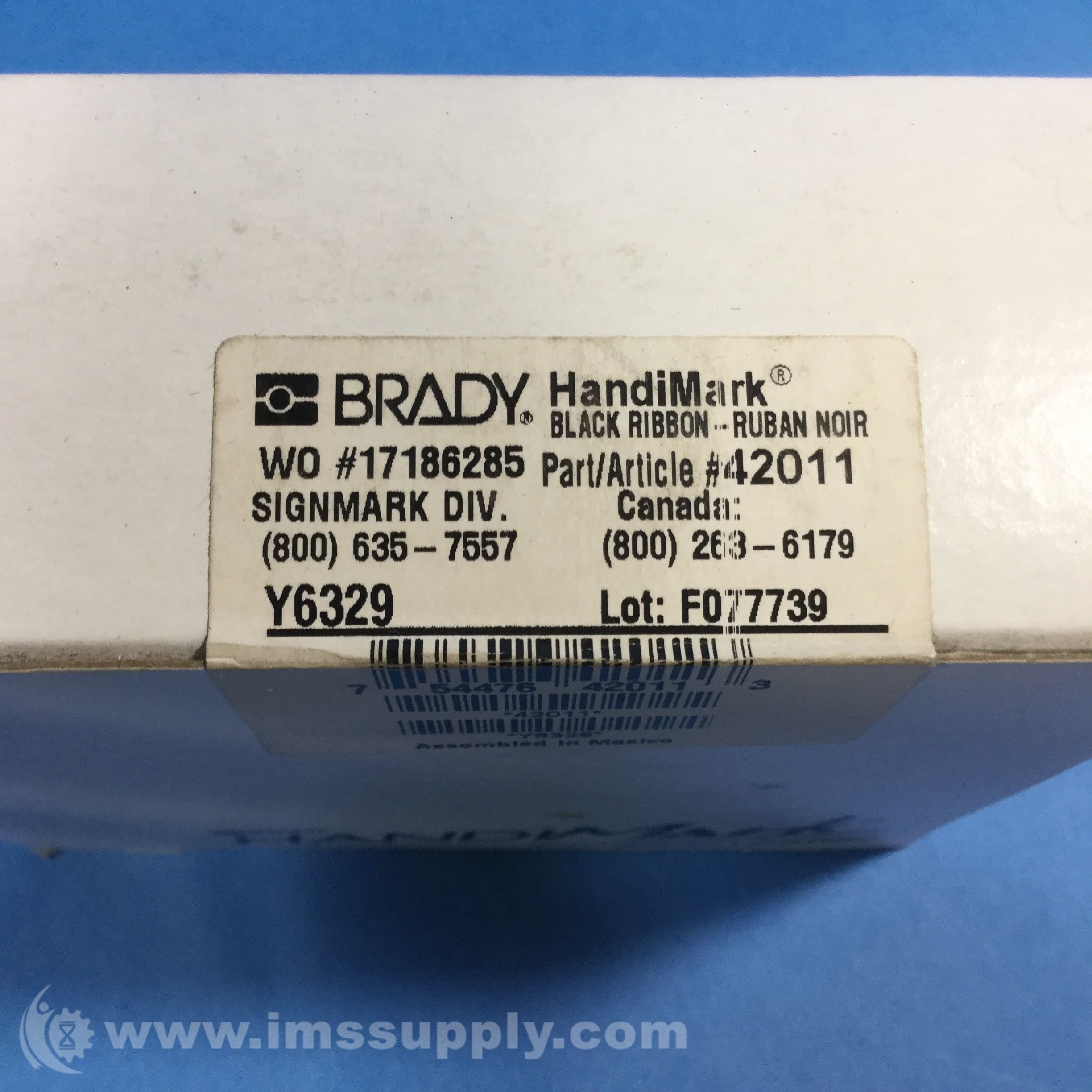 Brady 42011 HandiMark Series Ribbon 2 in W x 75 ft L Black - IMS Supply