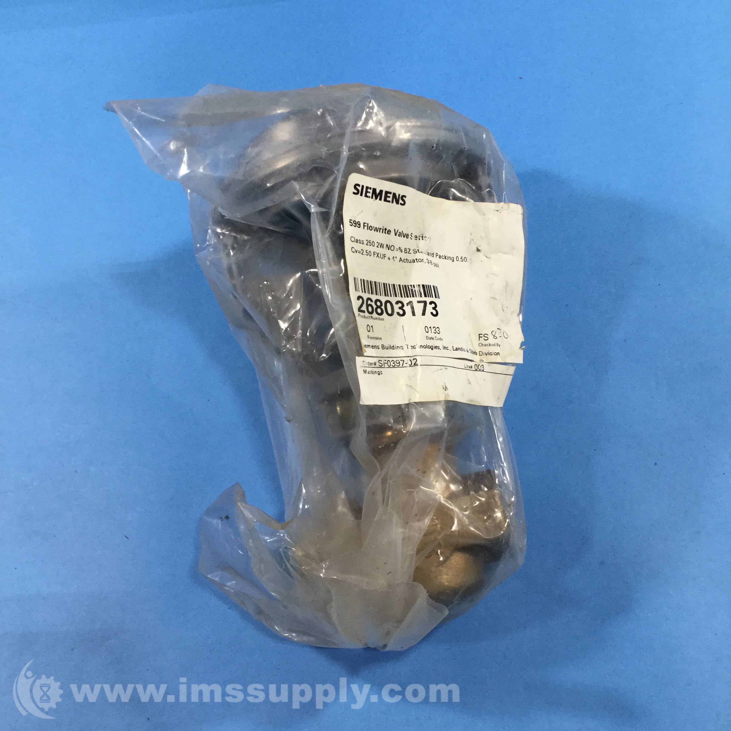 Siemens 268-03173 Flowrite 599 Series Valve and Actuator Assembly - IMS ...