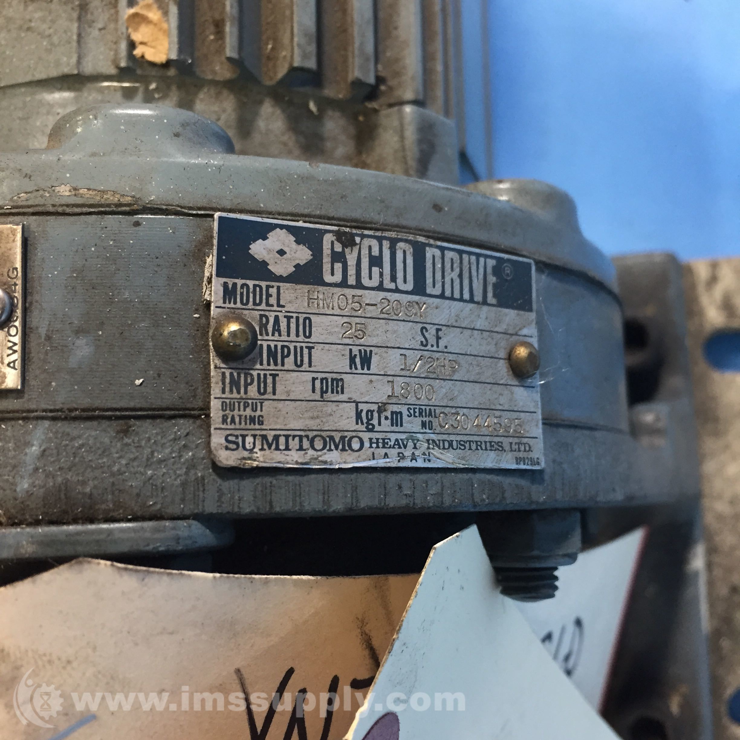 Sumitomo HM-3095-B Cyclo Drive 1/2 hp Motor, 3 Phase - IMS Supply