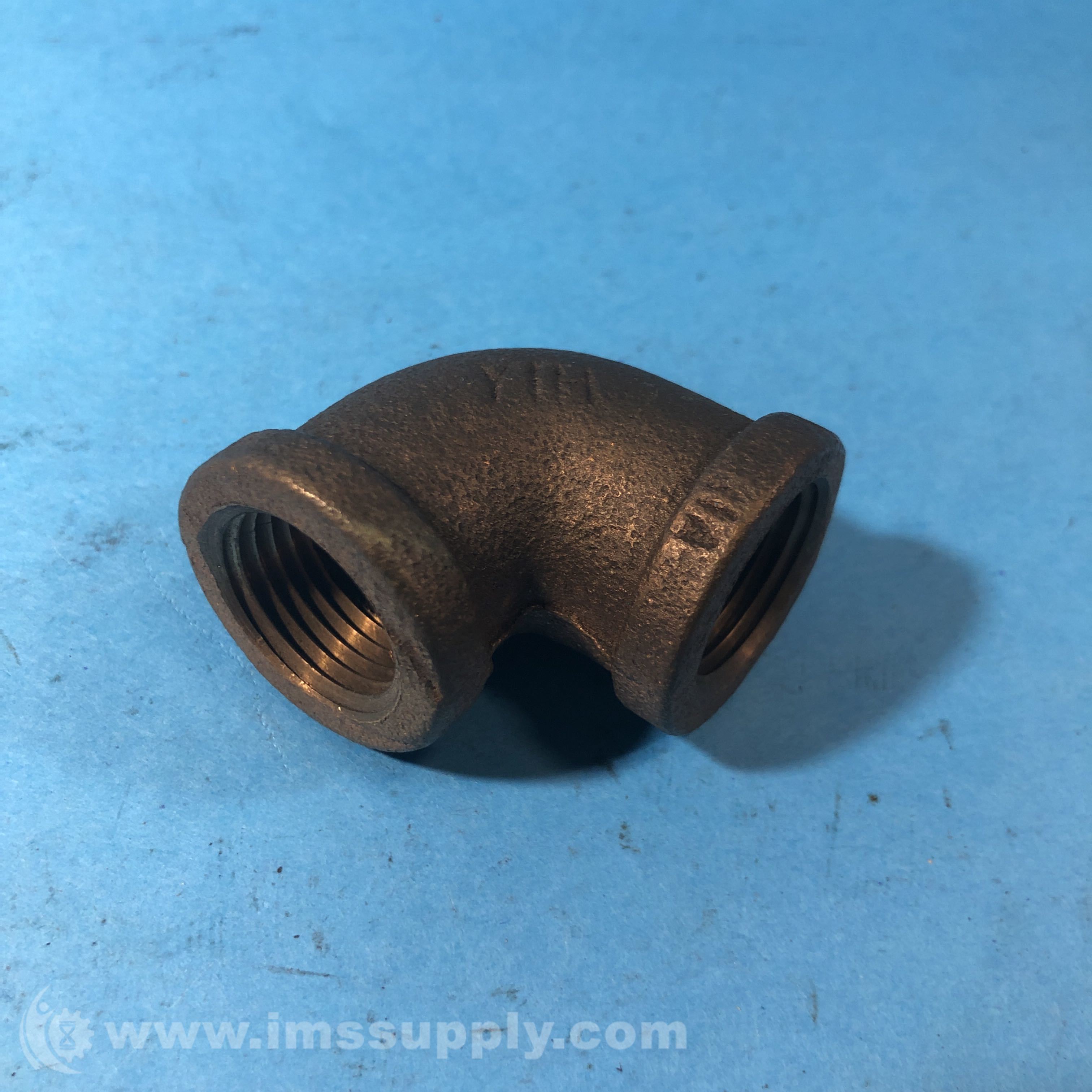 90 Degree Cast Iron Elbow Fitting, Female Threaded, 2'' LG - IMS Supply