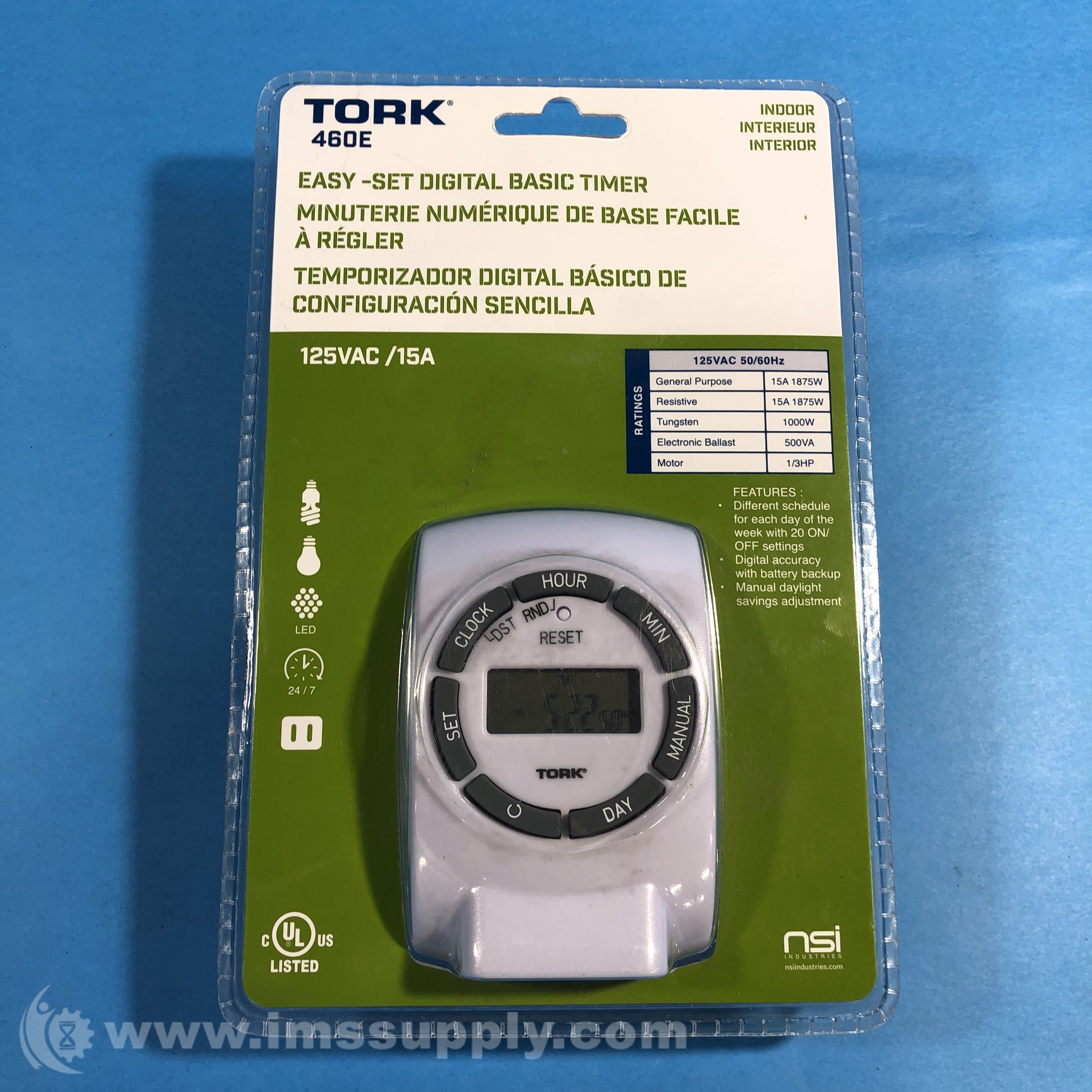 Nsi Industries 460E Digital Time, 125VAC 50/60Hz 15A - IMS Supply