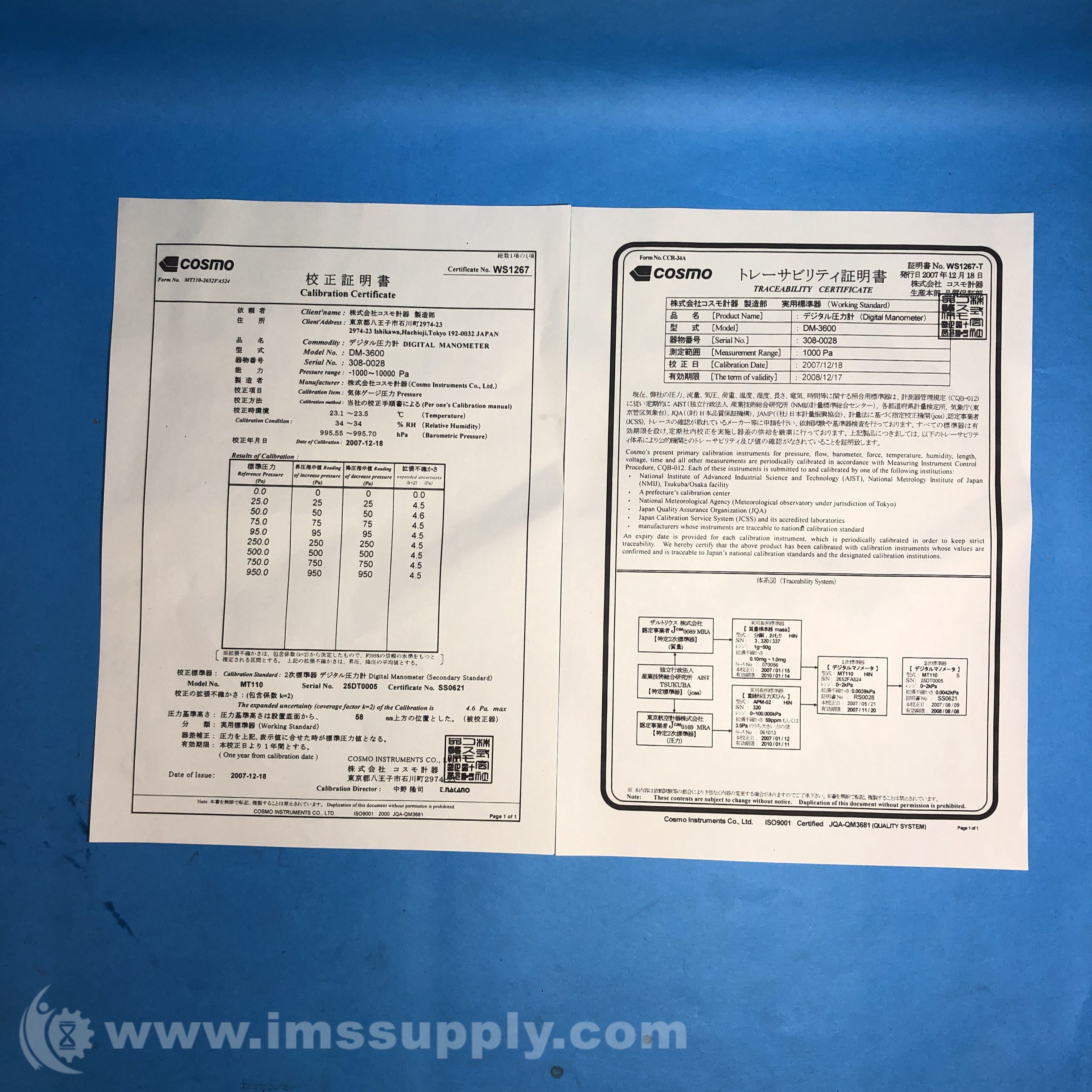 COSMO DM-3600 - IMS Supply
