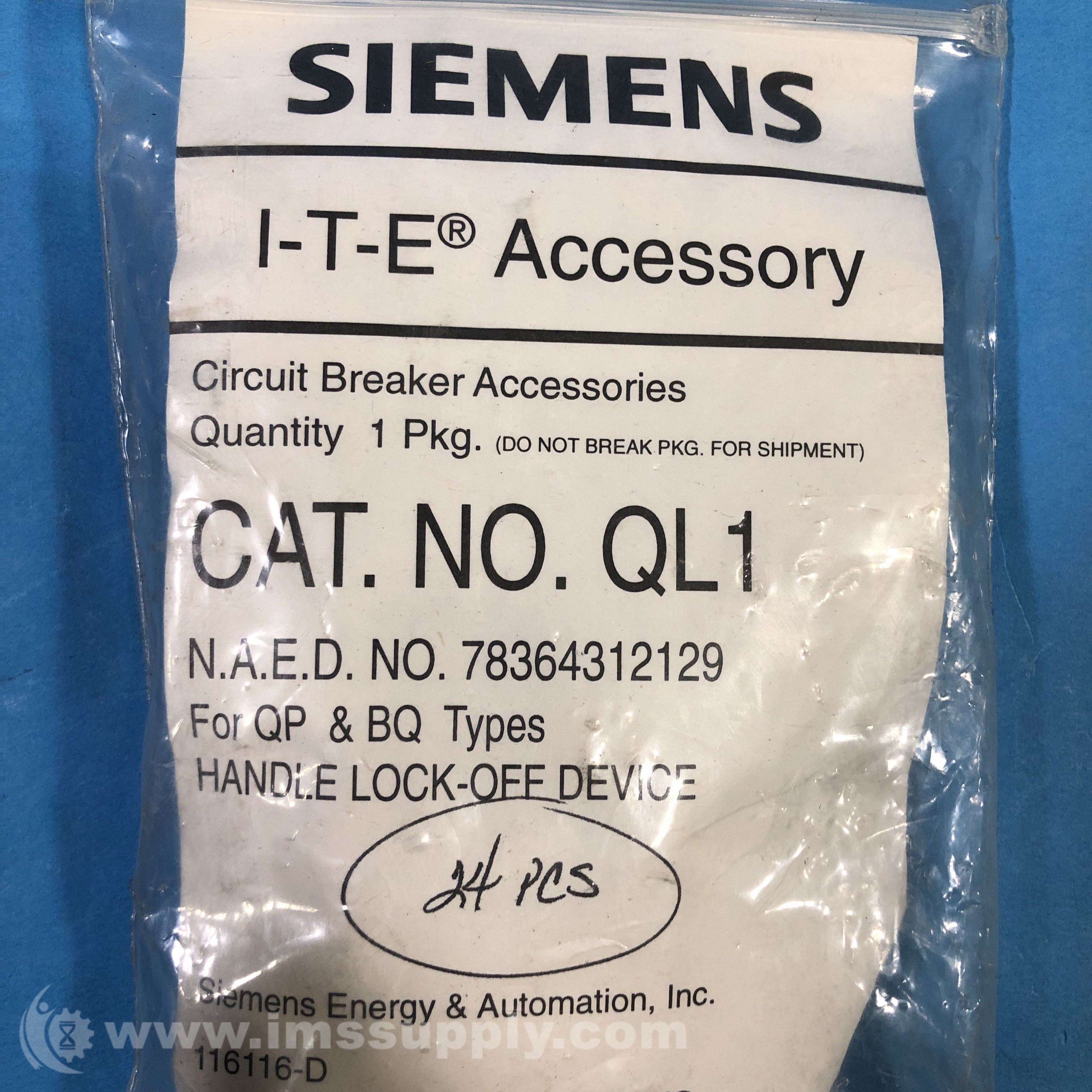 Siemens QL1 Pack of 25 Handle Lock-Off Devices - IMS Supply