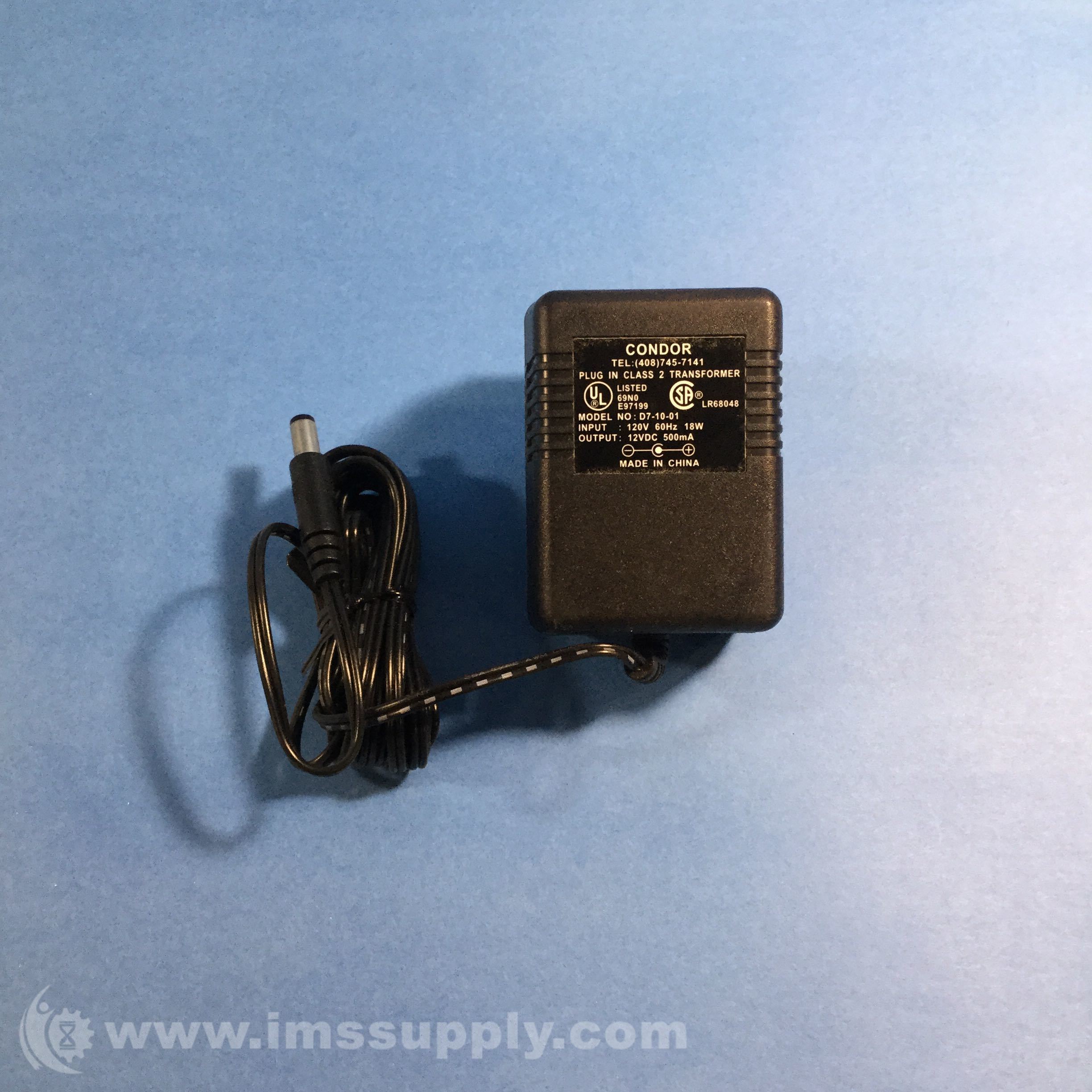 Condor Electronics D7-10-01 Power Supply Adapter, 12 Volt, 500 MA - IMS ...