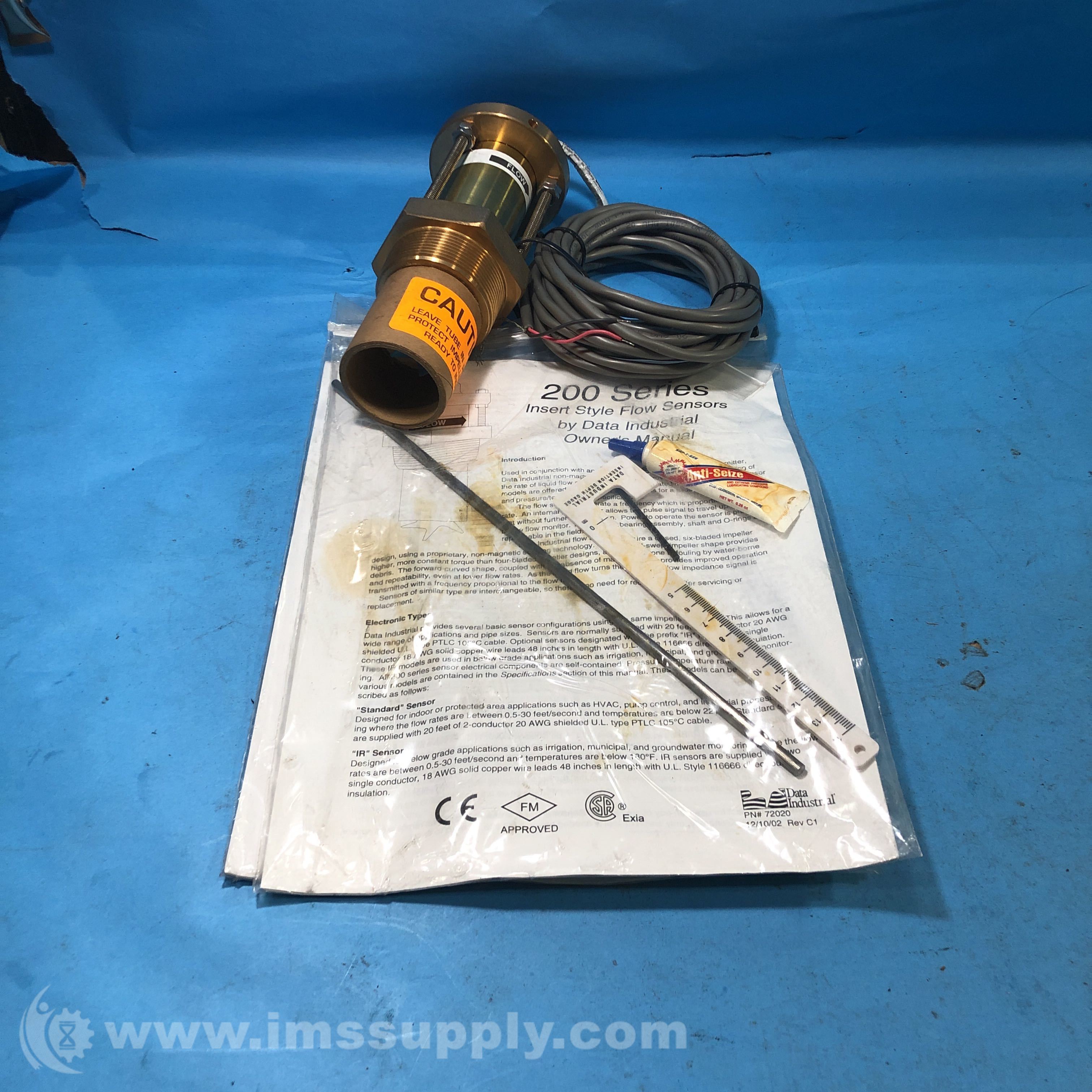 Data Industrial 8220BR0005-1211 Flow Sensor - IMS Supply