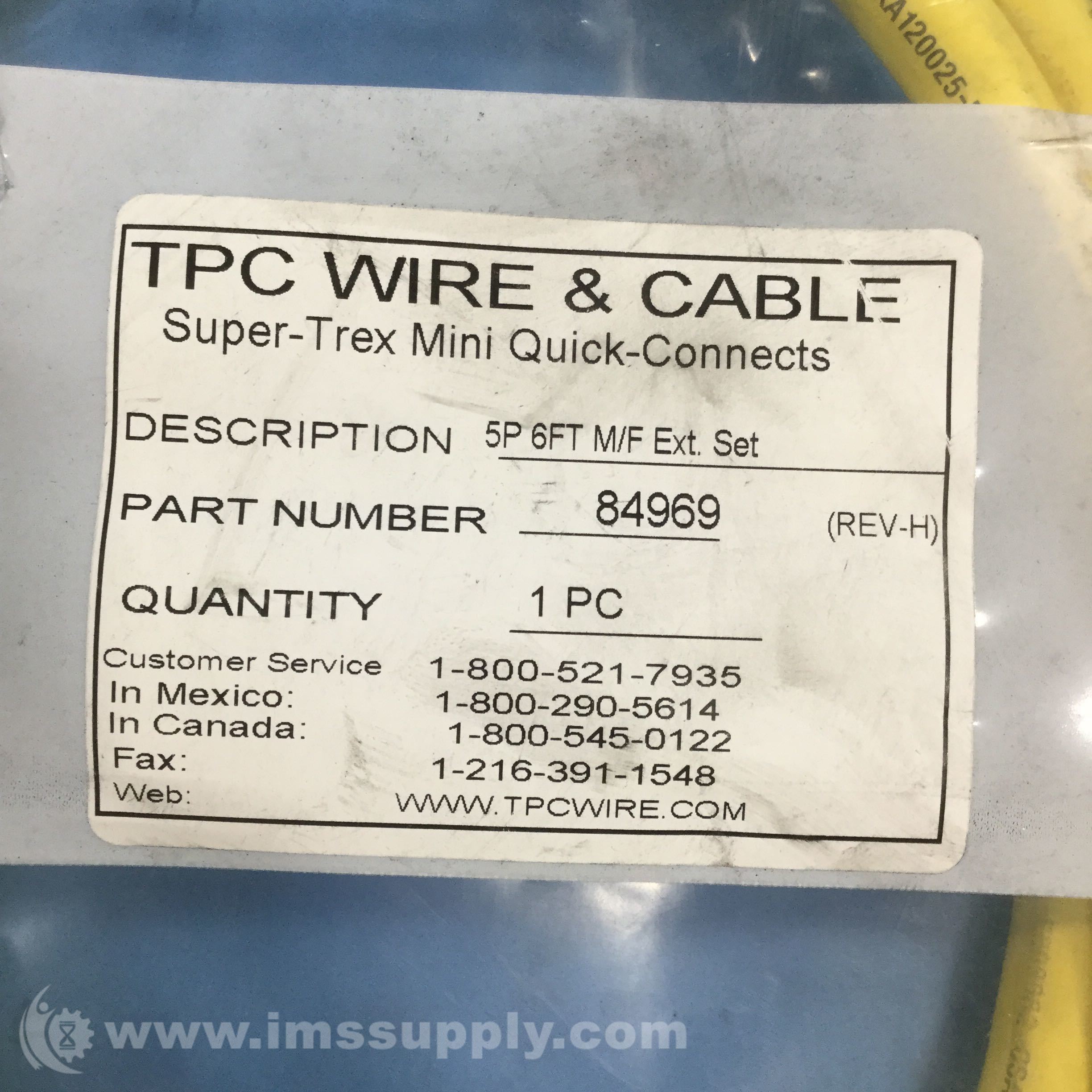 Tpc Wire & Cable 84969 Super-Trex Mini Quick Connect Cable - IMS Supply