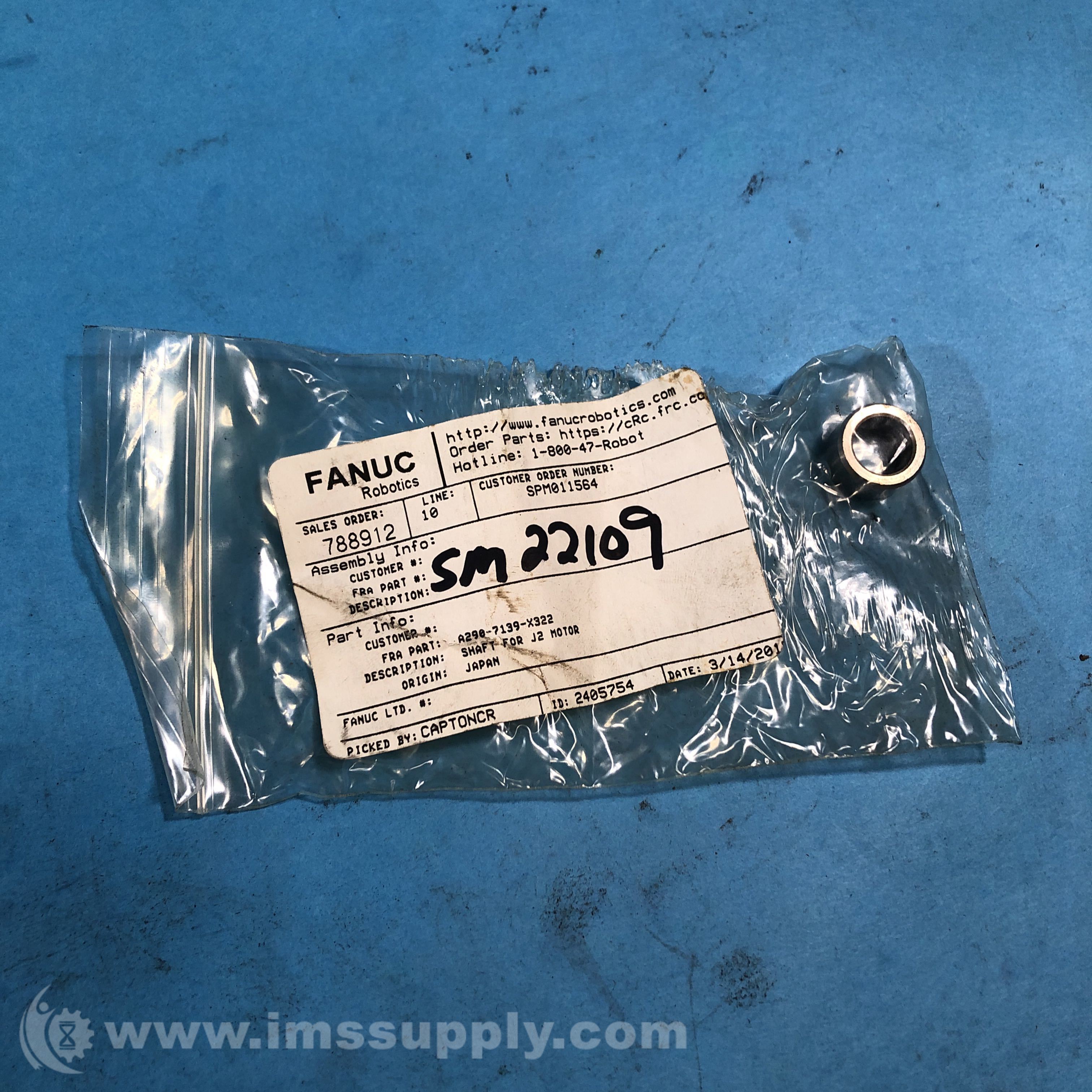 Fanuc A290-7139-X322 X2 Shaft for J2 Motor - IMS Supply