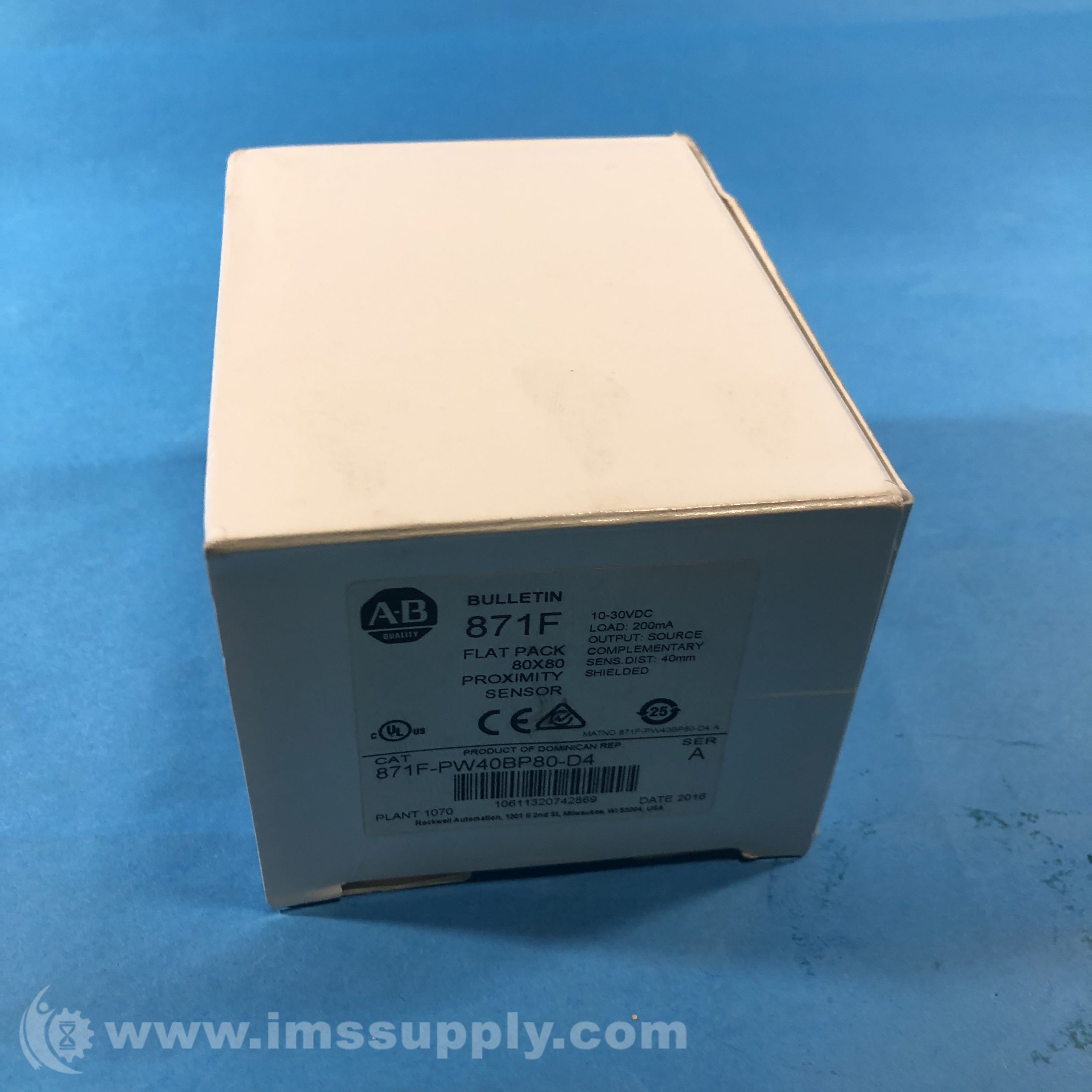Allen Bradley 871F-PW40BP80-D4 Series A Inductive Sensor - IMS Supply