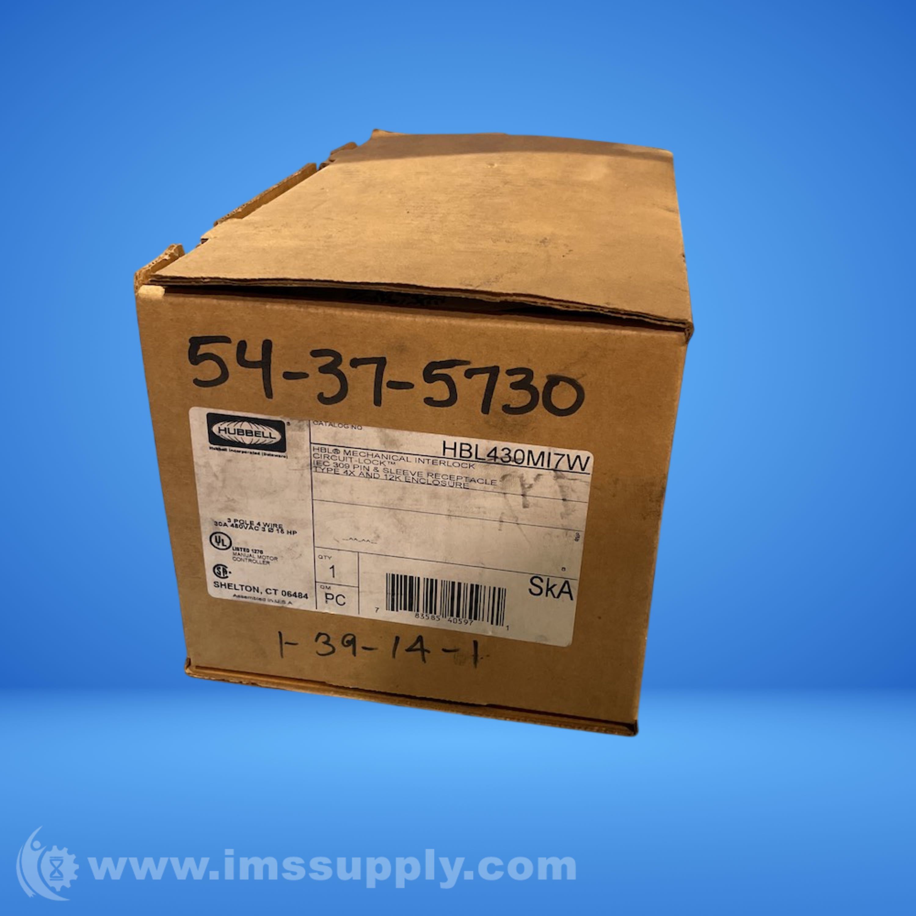 Hubbell HBL430MI7W 30A 3P 480V Mechanical Interlock - IMS Supply