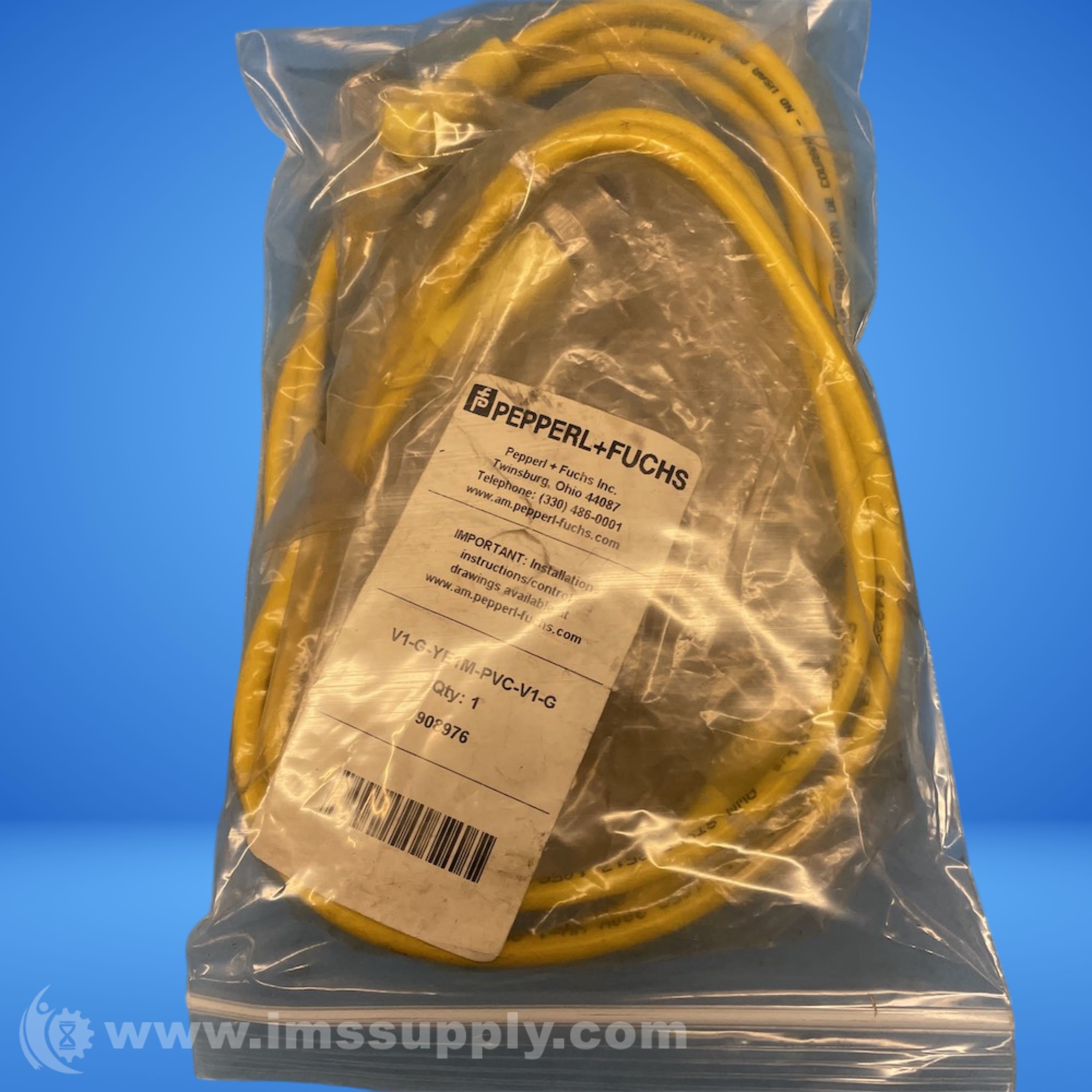 Pepperl & Fuchs V1-G-YE1M-PVC-V1-G Connector Cable - IMS Supply