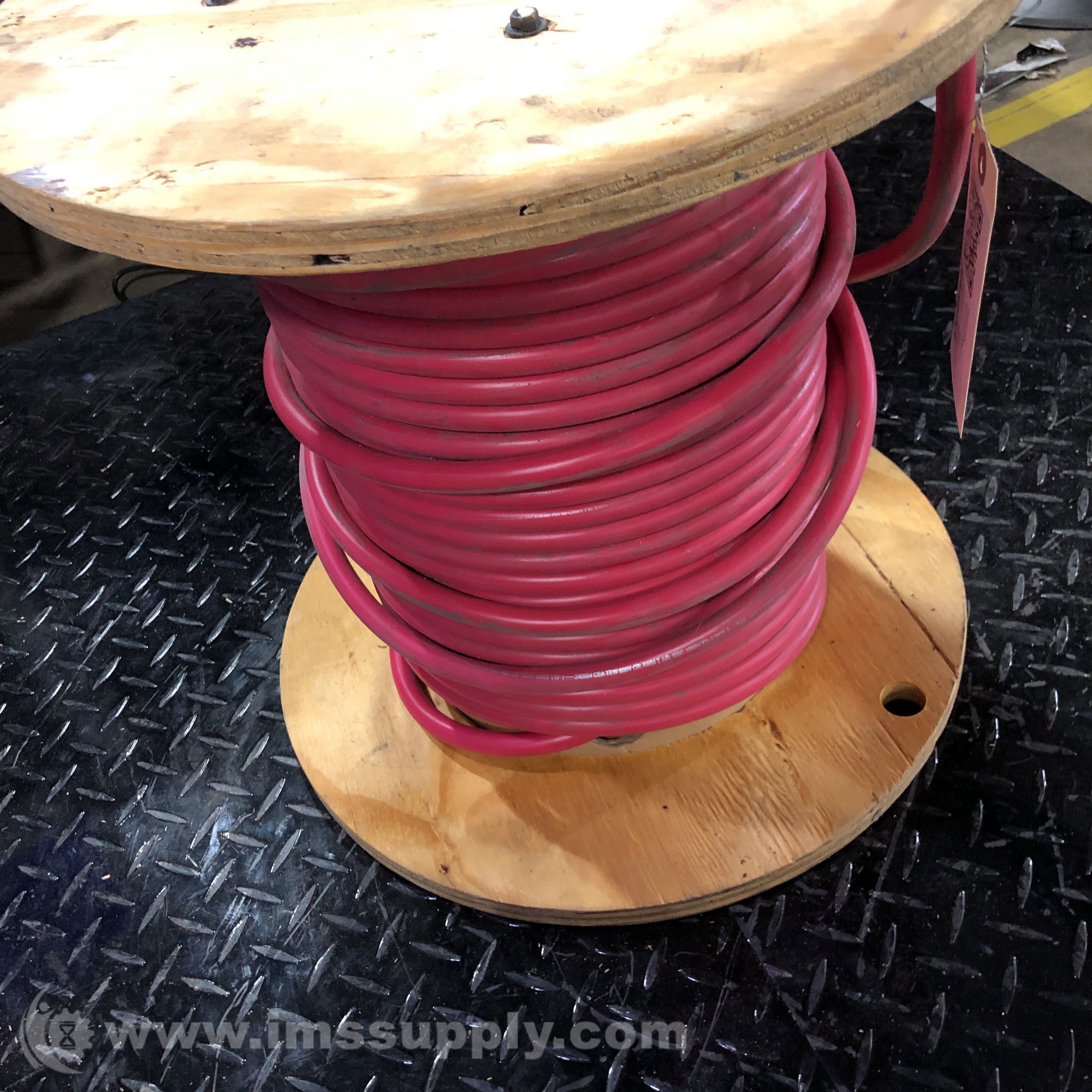 E315270 1/0 AWG Color Red Wire Spool - IMS Supply