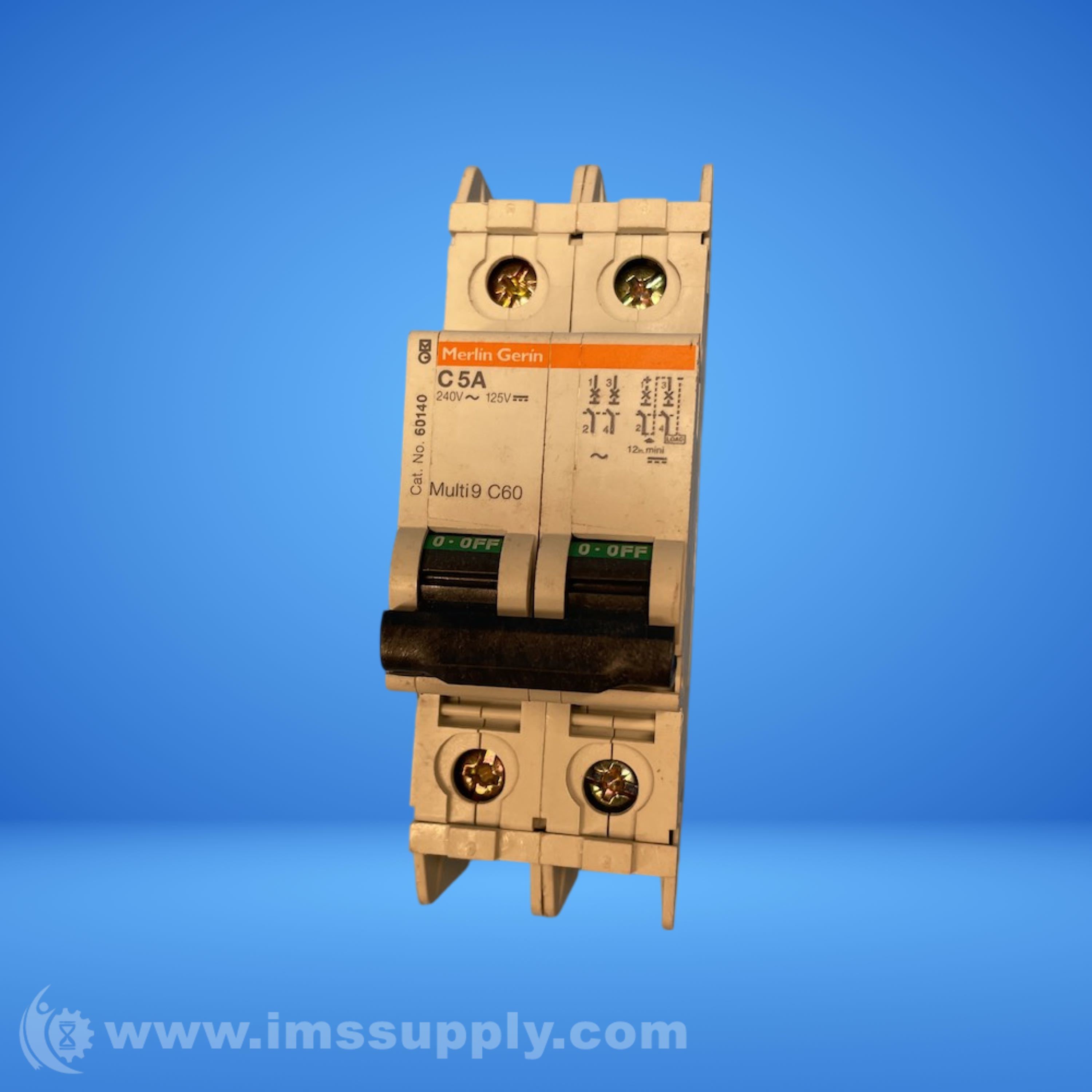 Merlin Gerin 60140 C5A Multi9 C60 Circuit Breaker, Poles 2 - IMS Supply