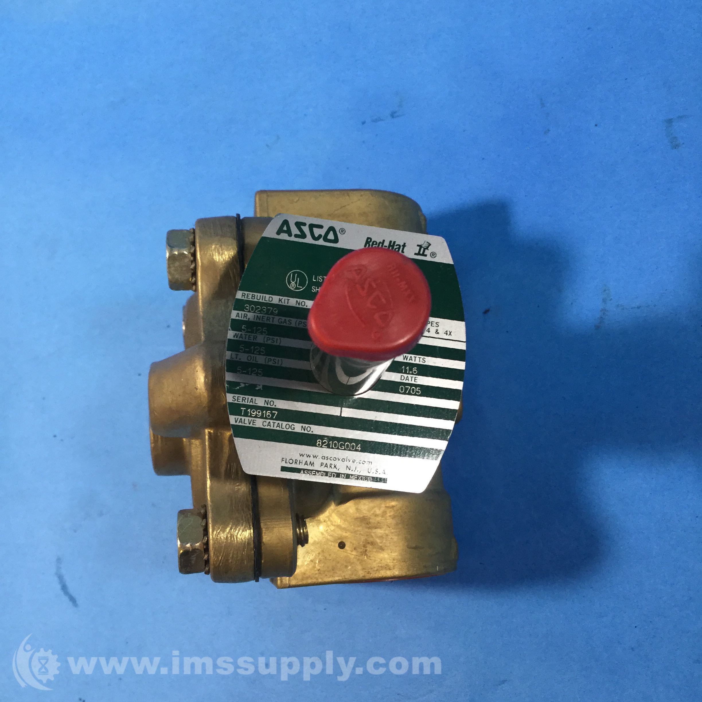 Asco 8210G004 1 NPT 2-Way Solenoid Valve 24VAC 1' Orfice - IMS Supply