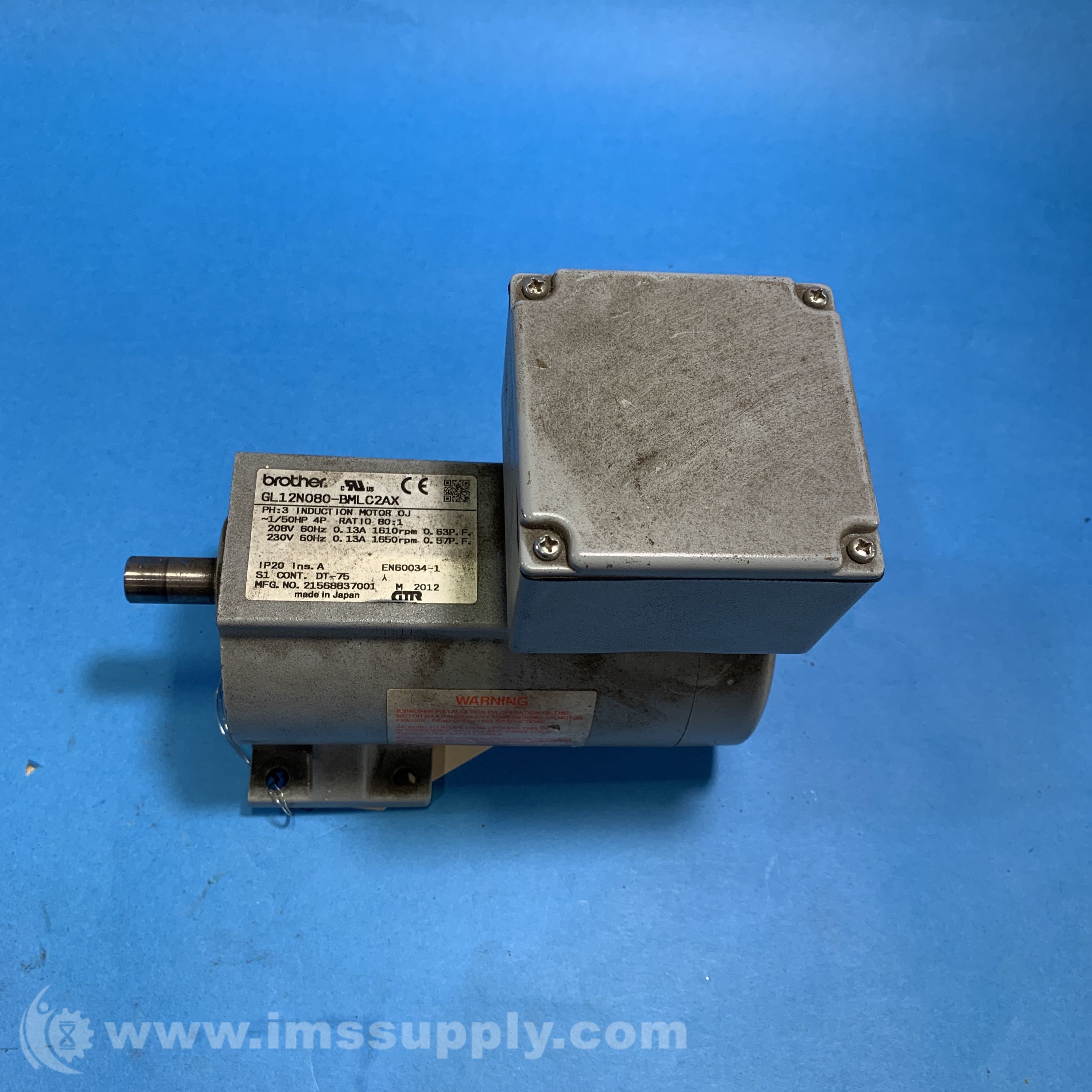 Brother GL12N080-BMLC2AX 3 Phase Induction Motor - IMS Supply