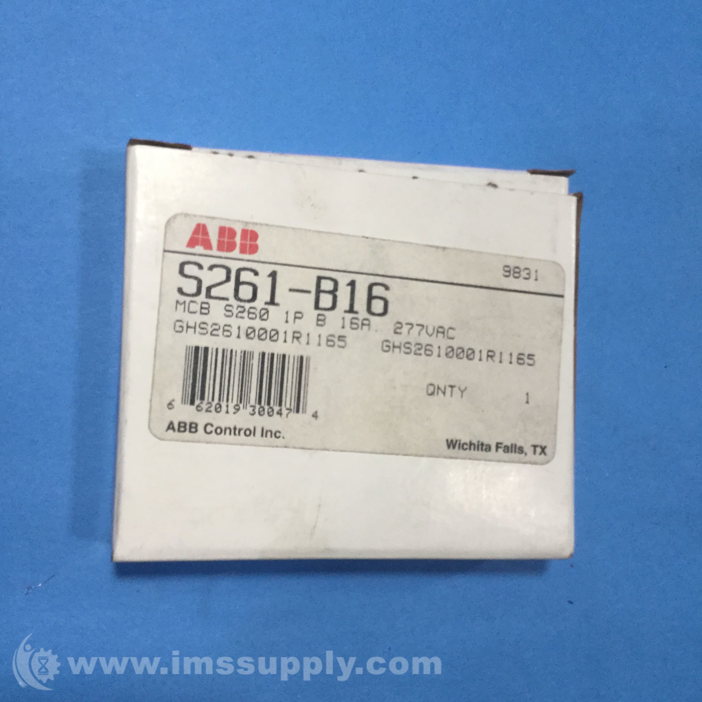 ABB S261-B16 Circuit Breaker, 16 Amp - IMS Supply
