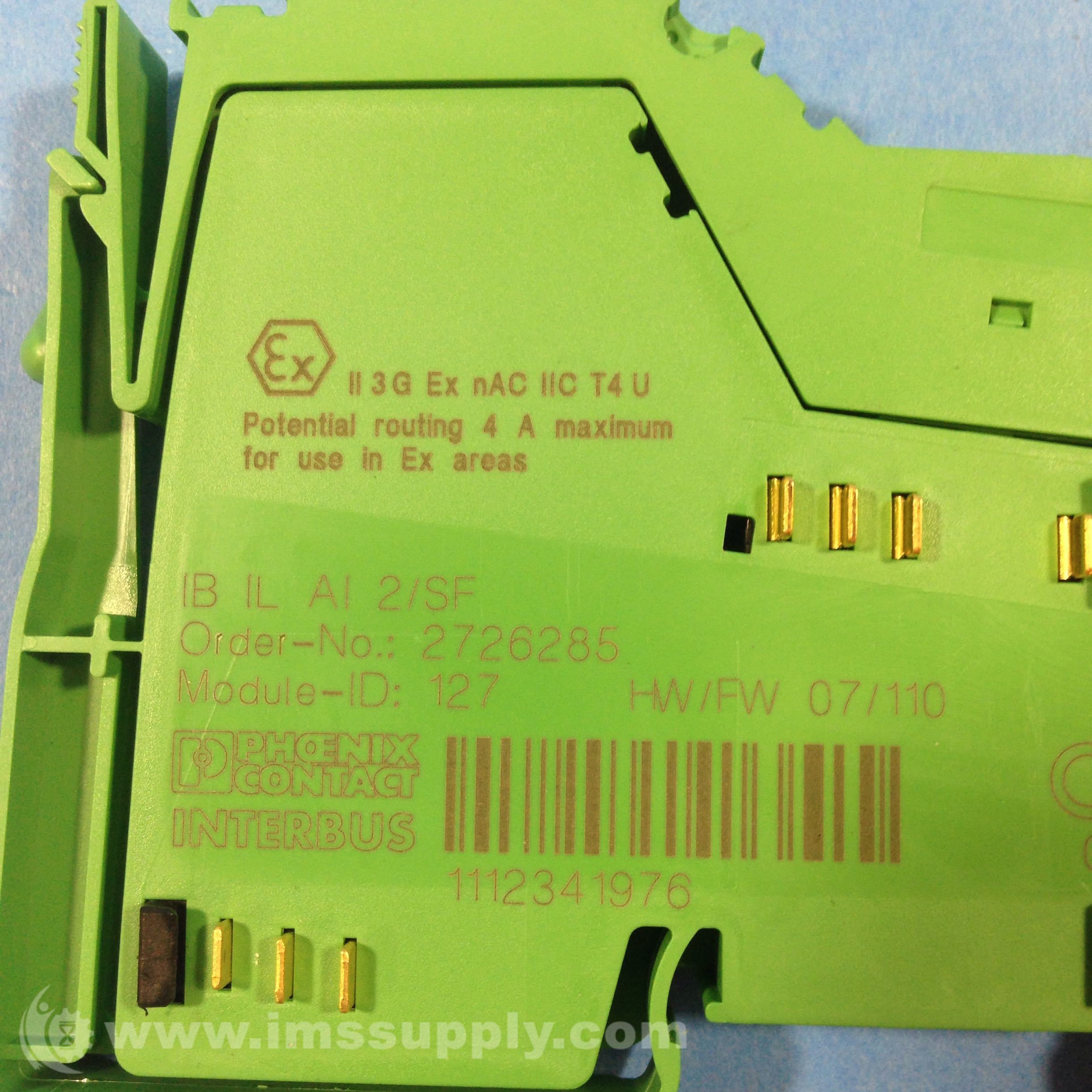 Phoenix Contact IB-IL-AI-2-SF Inline Analog Input Terminal Block - IMS ...