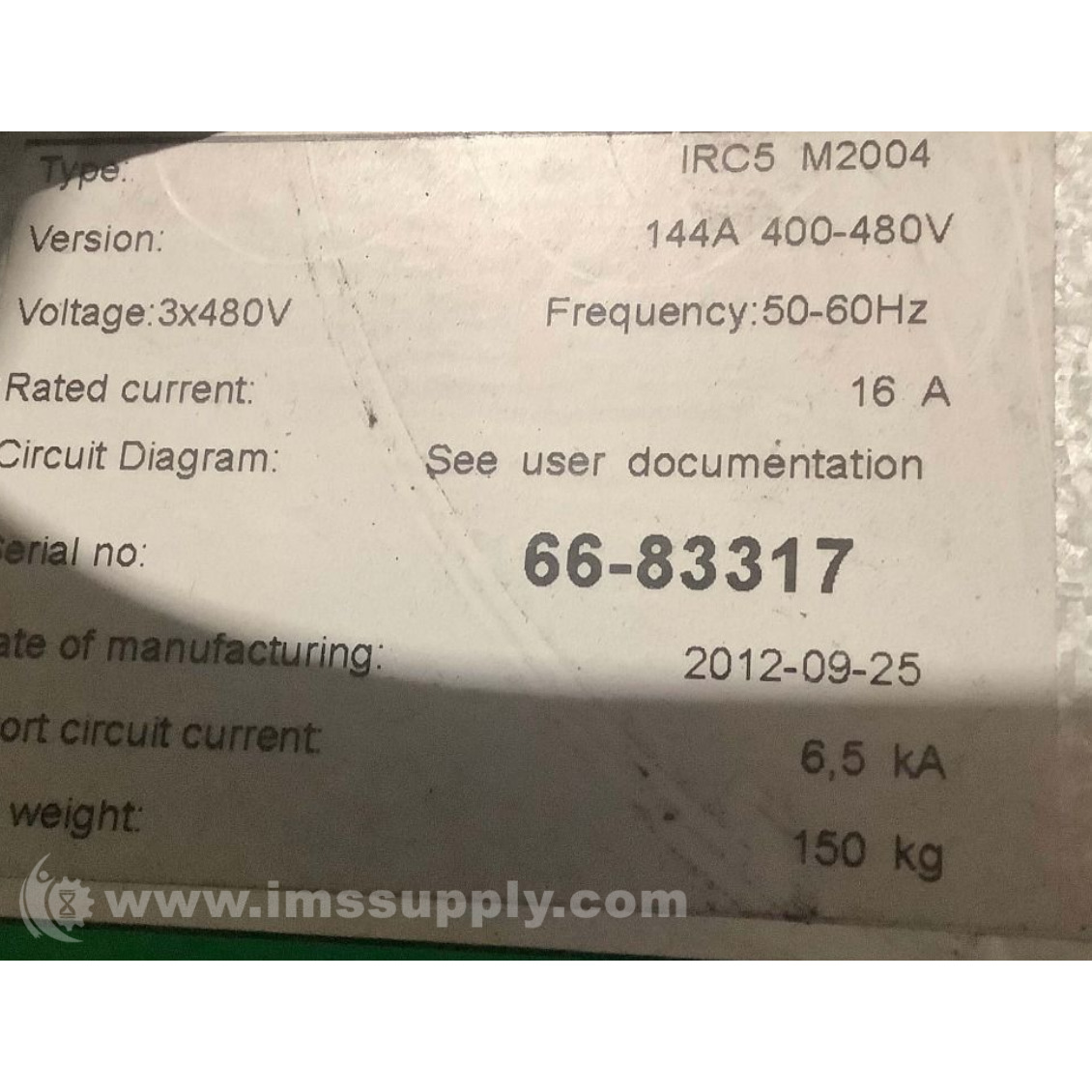 ABB IRC5 M2004 DRIVE MODULE - IMS Supply