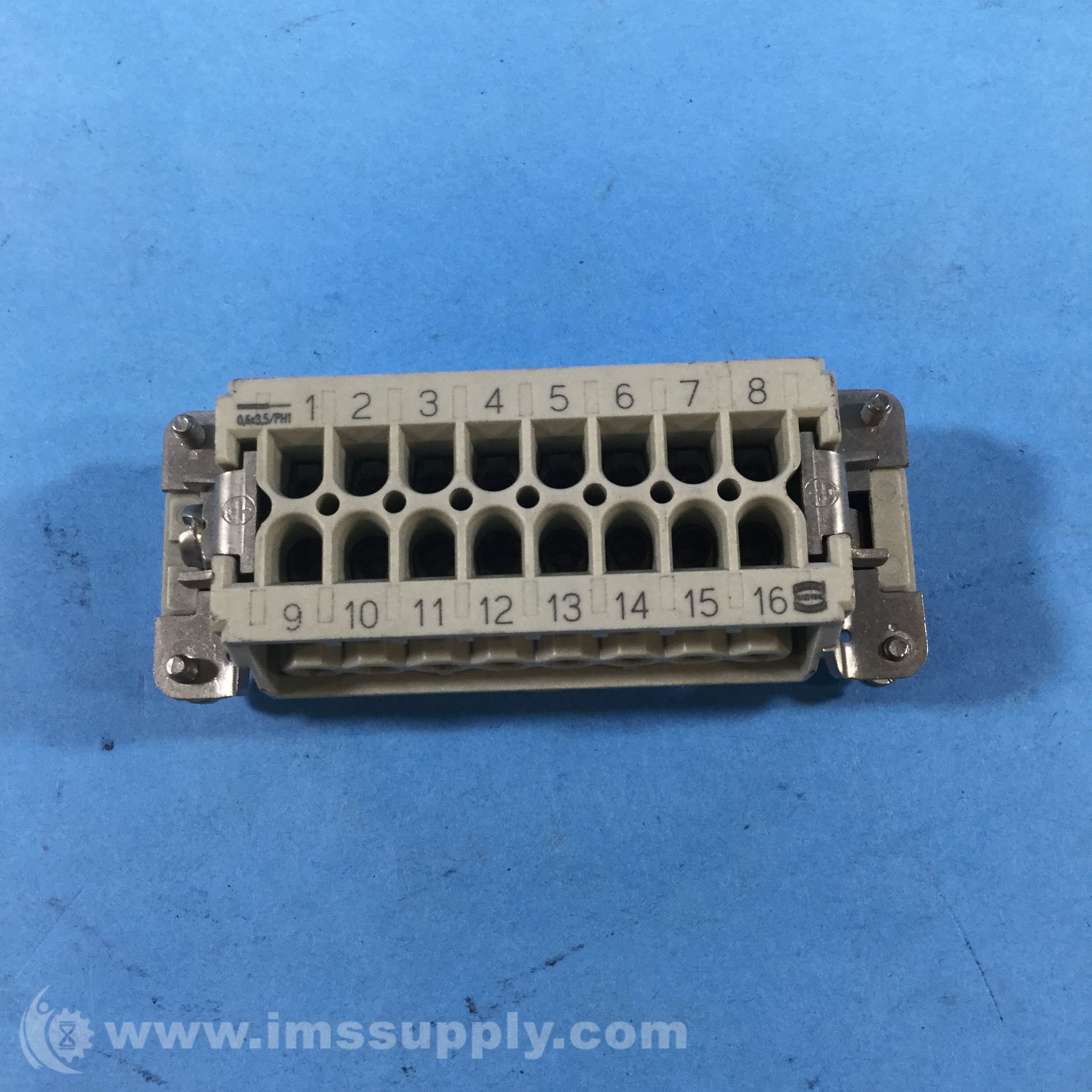 Harting Han 16 E-M Industrial Connector, 16 Pin, 16 Amp, 500 Volt - IMS ...