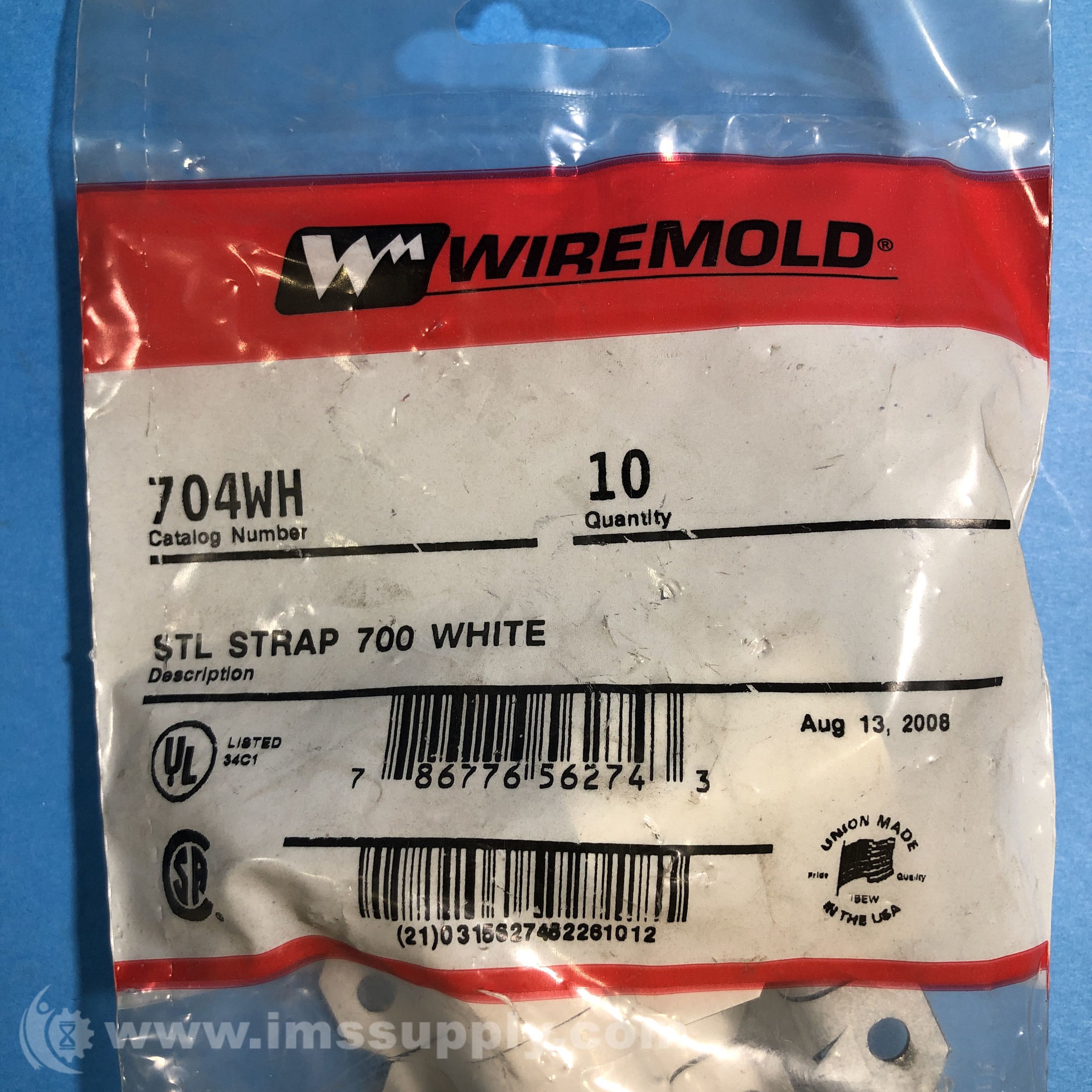 Wiremold 704WH Pack of 10 Raceway Mounting Straps - IMS Supply