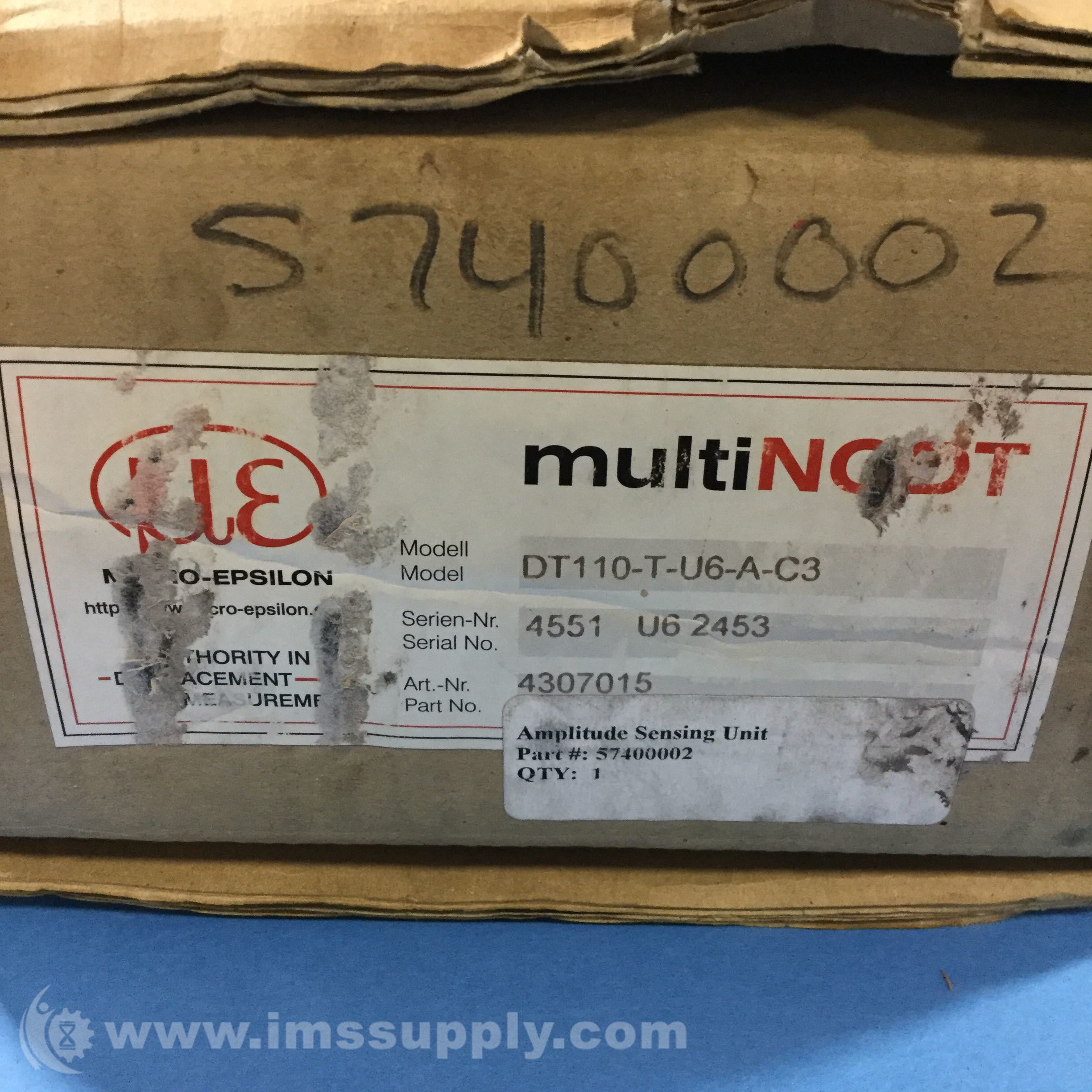 Micro Epsilon DT 110-T-U6-A-C3 MultiNCDT Sensor - IMS Supply