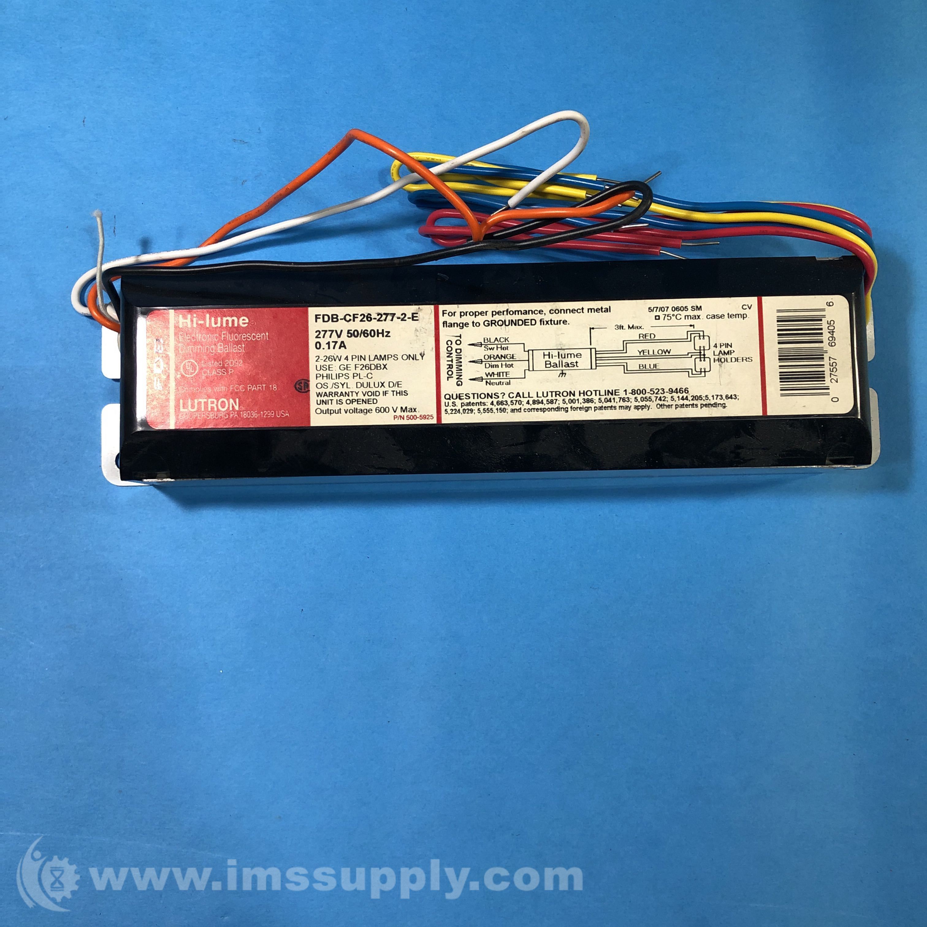 Lutron FDB-CF26-277-2-E Hi-lume Electronic Dimming Ballast - IMS Supply