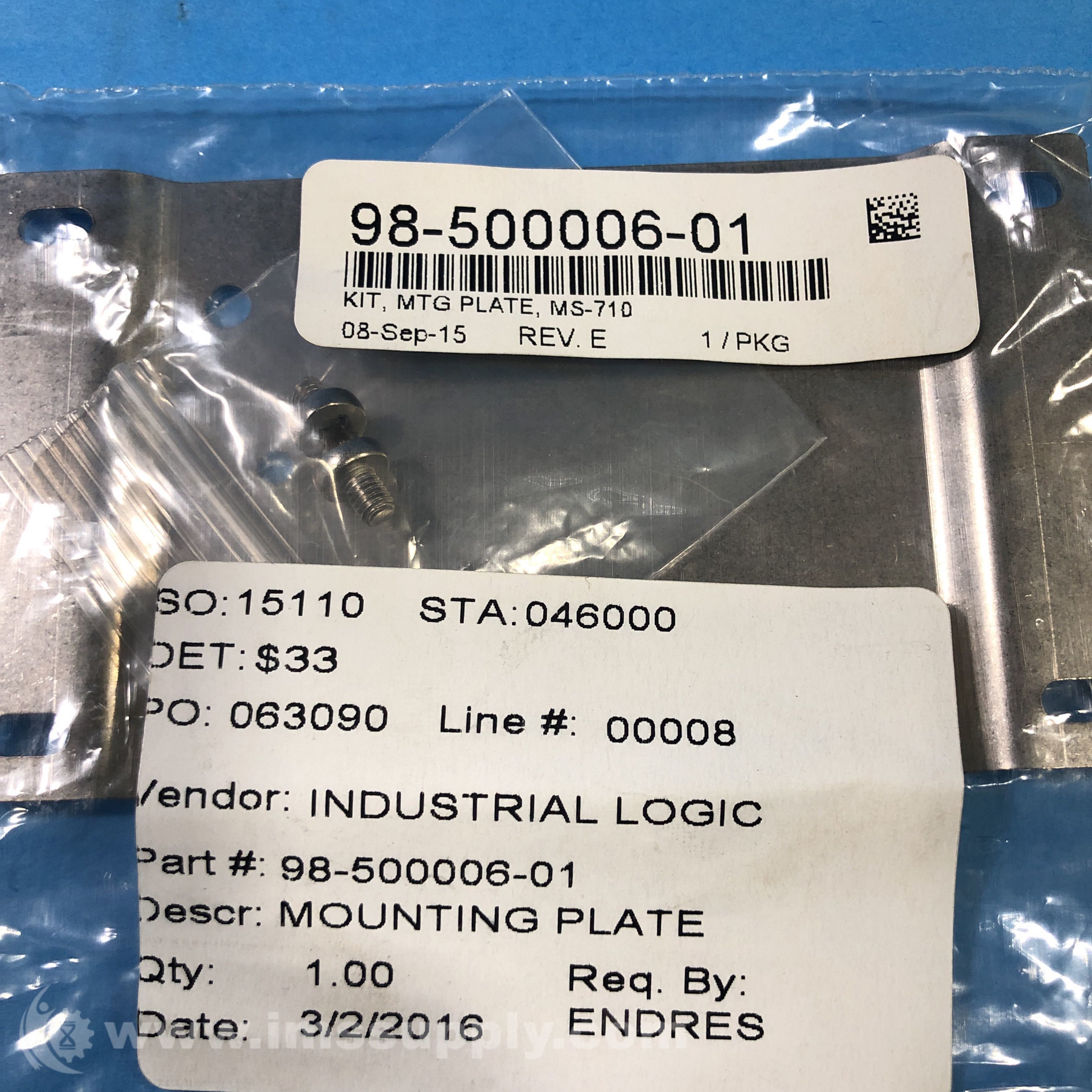 Microscan 98-500006-01 Mounting Plate Kit - IMS Supply