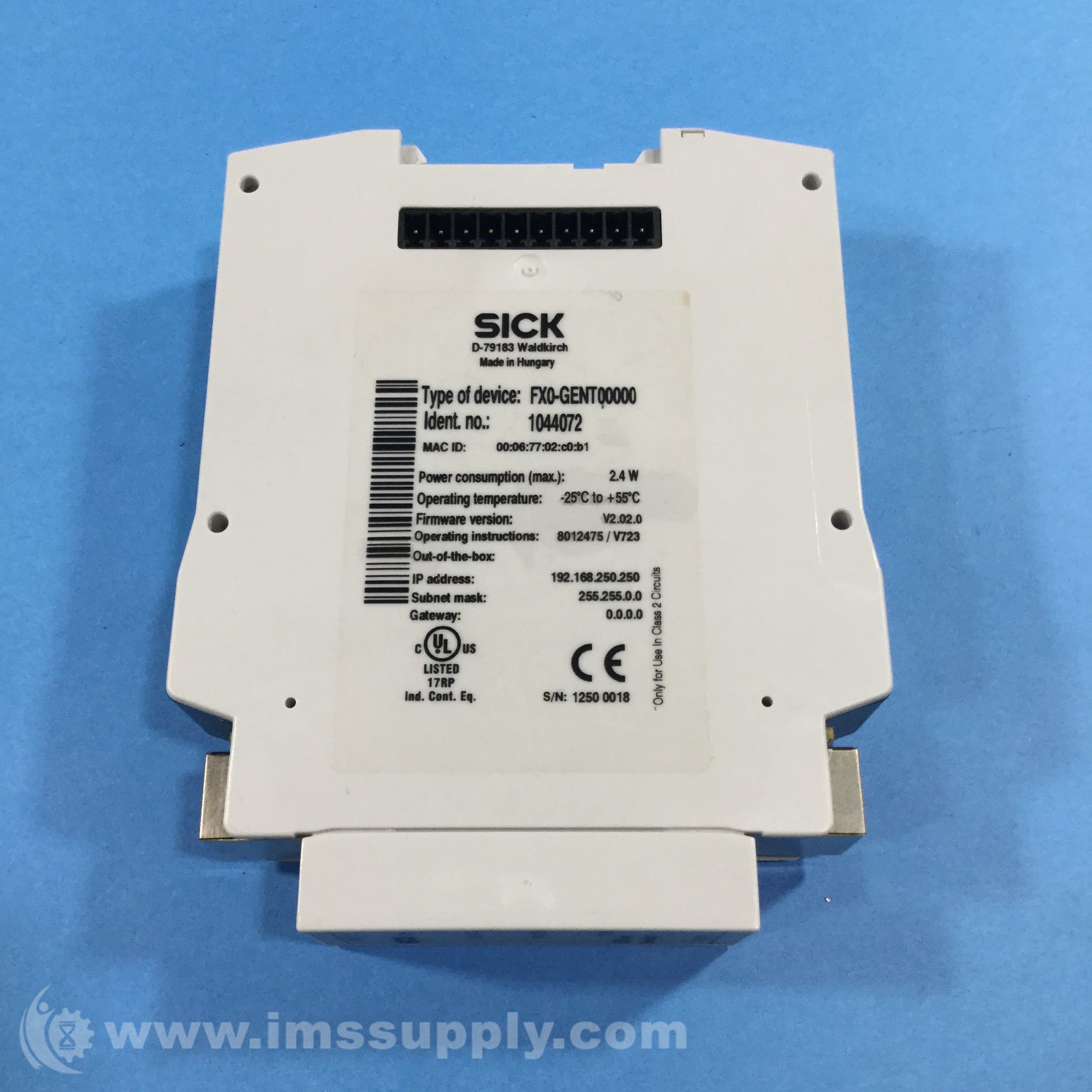 SICK 1044072 Flexi Soft Ethernet/IP Diagnostic/Gateway Module - IMS Supply