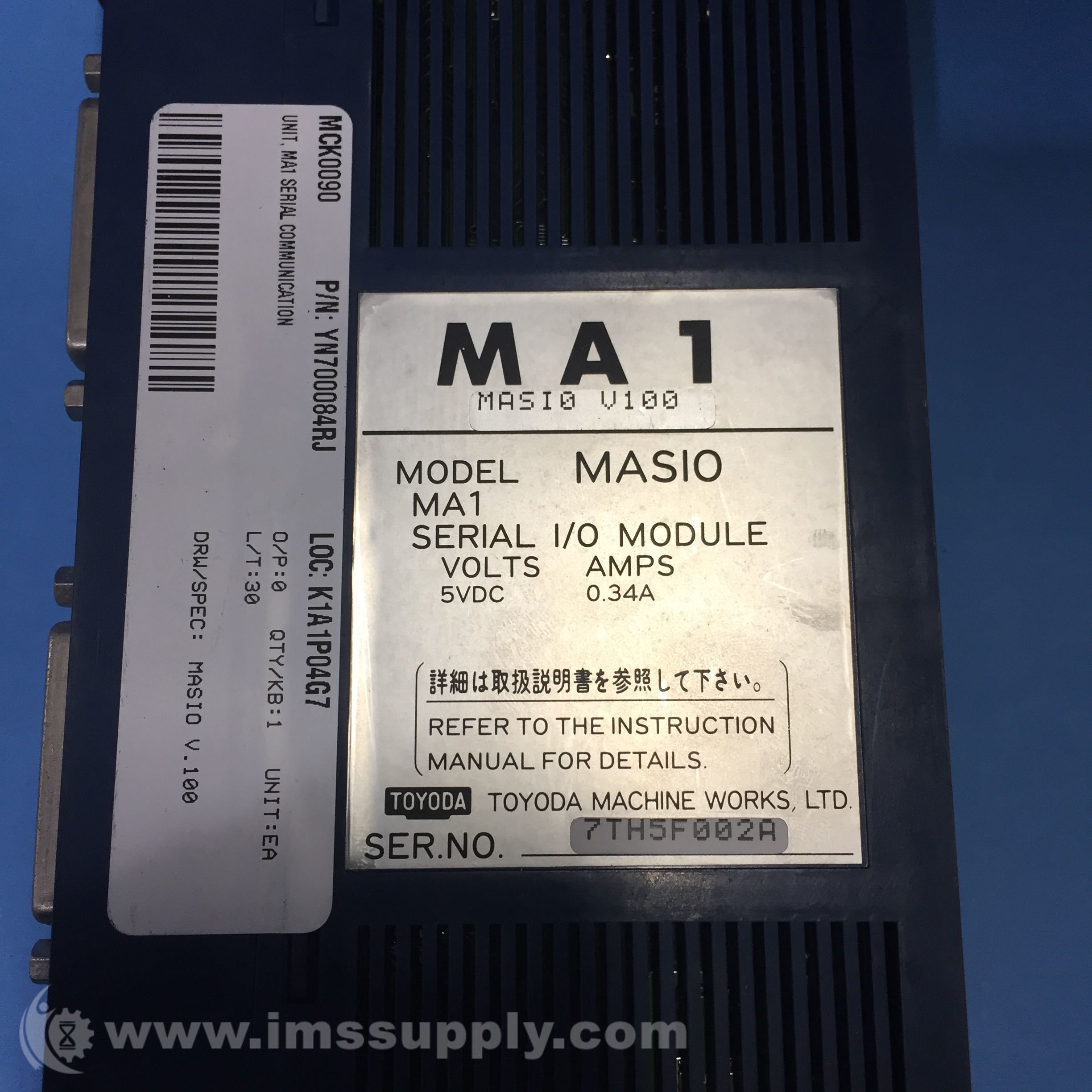 Toyoda MASIO MA1 Serial Communication Unit, Serial I/O Module - IMS Supply