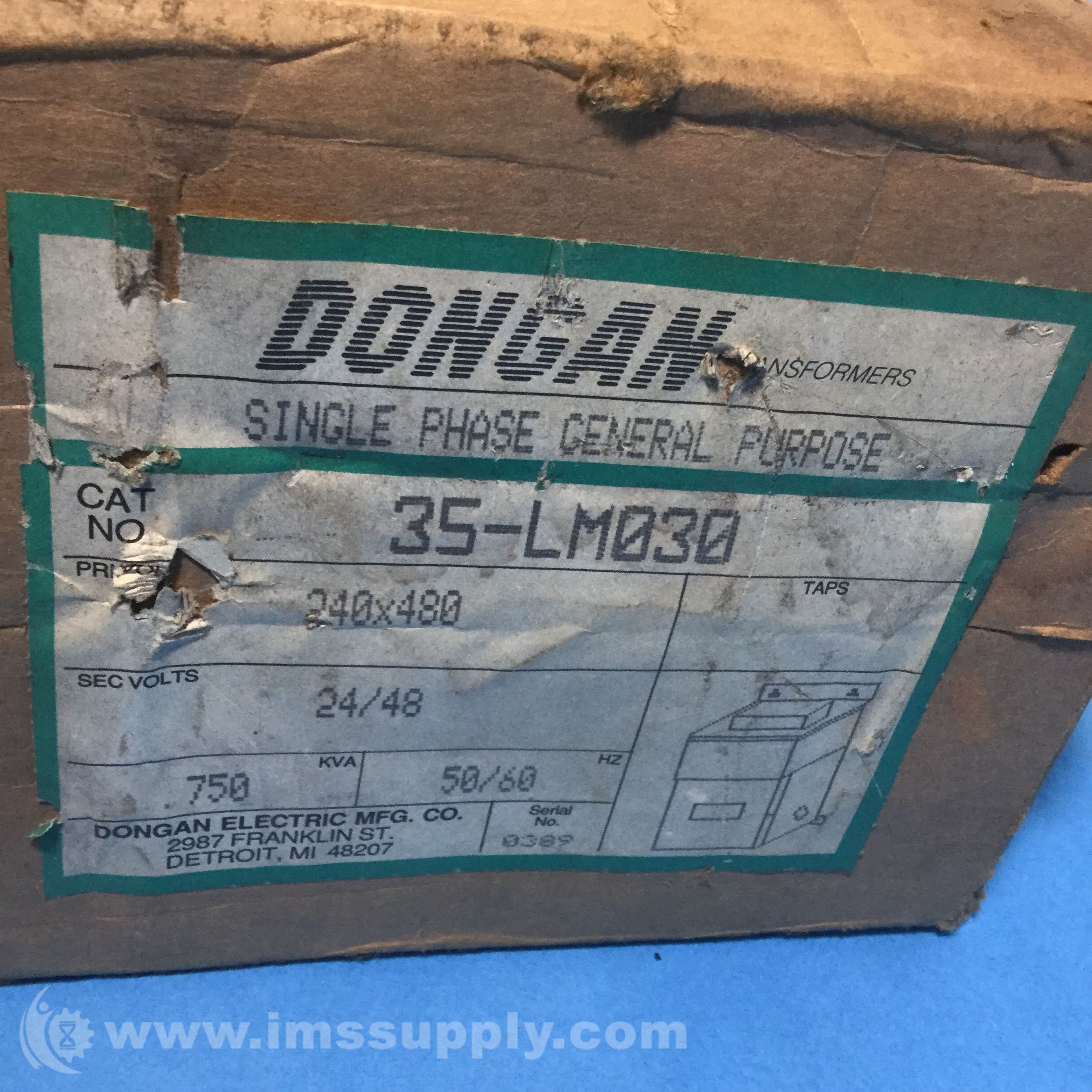 Dongan 35-LM030 Single Phase General Purpose Transformer - IMS Supply