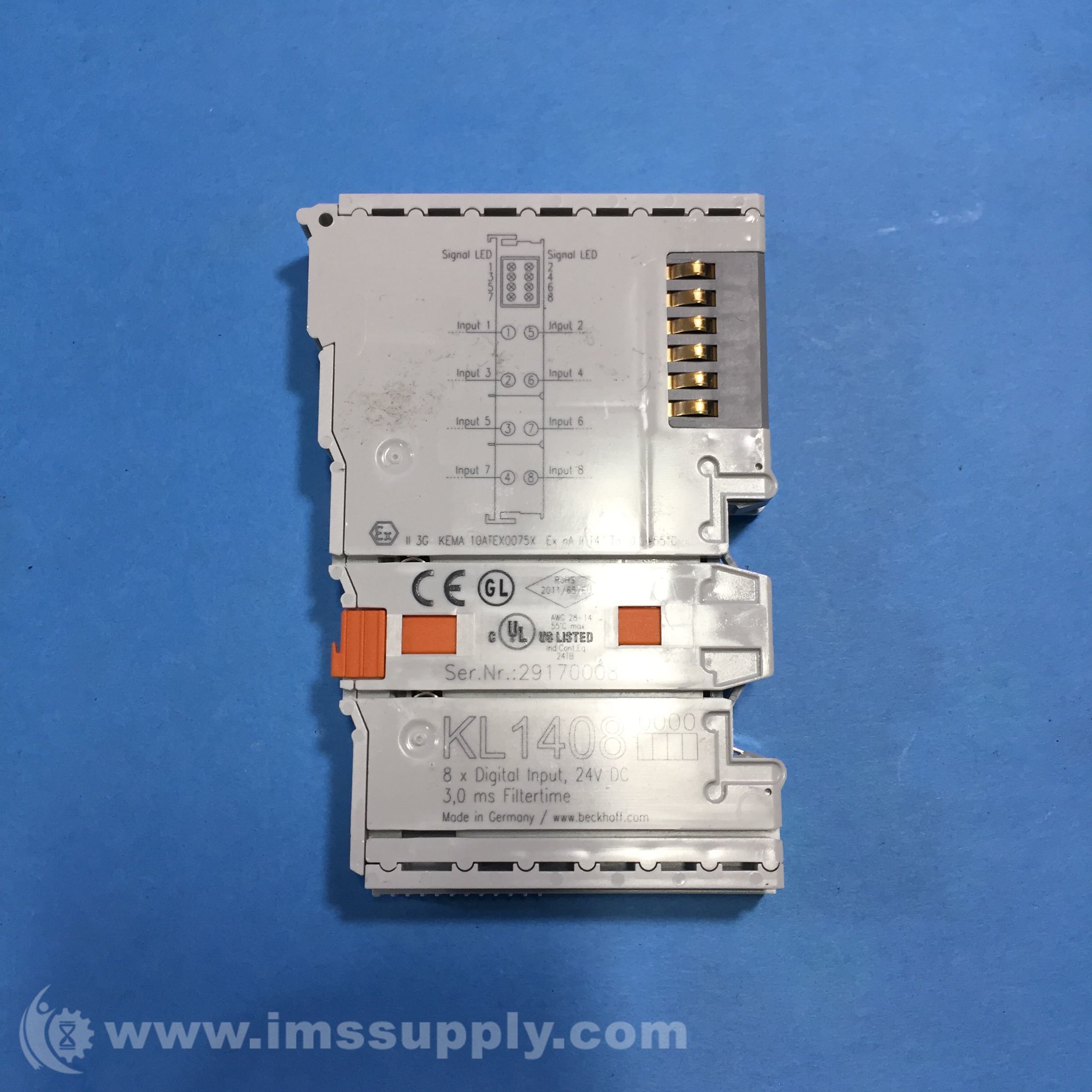 Beckhoff KL1408 8-Channel Digital Input Terminal, 24 VDC - IMS Supply