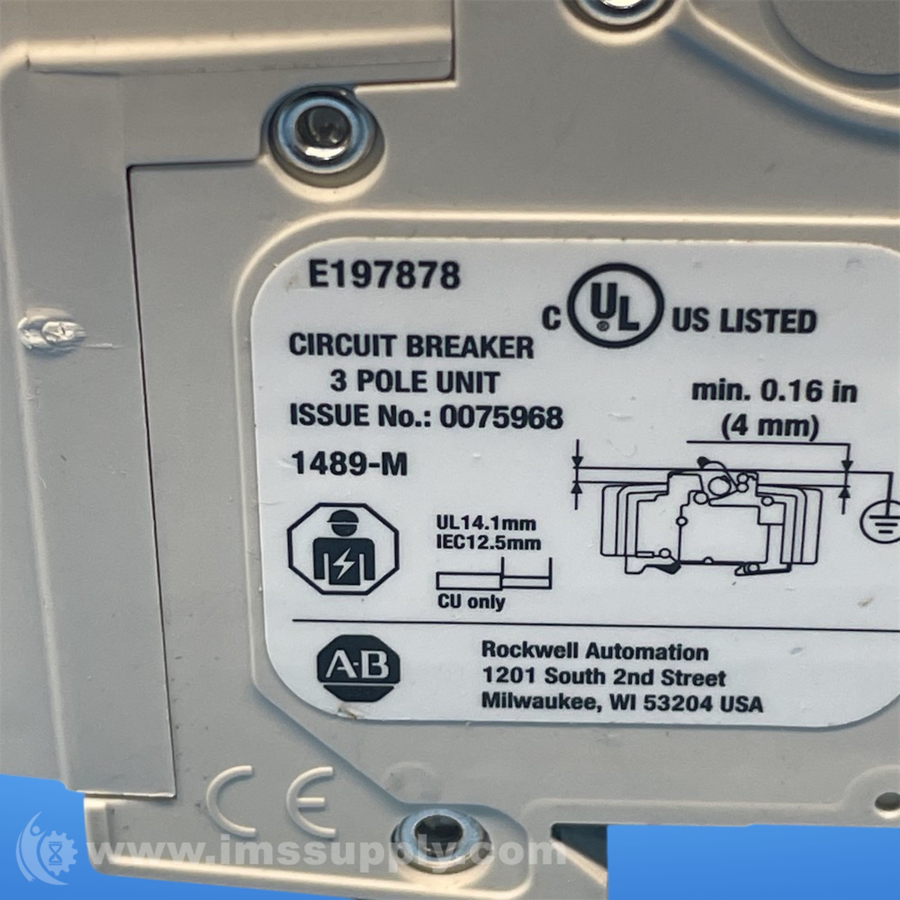 Allen Bradley 1489-M C 30A Motor Protector Circuit Breaker - IMS Supply