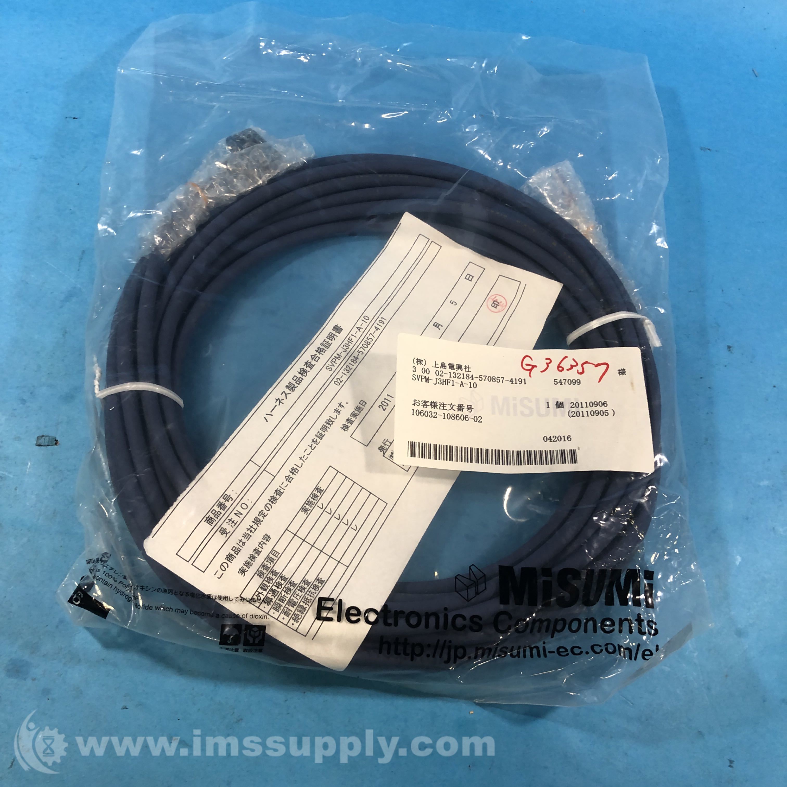 Misumi SVPM-J3HF1-A-10 Fixed-Length Harness for J3 Series - IMS Supply