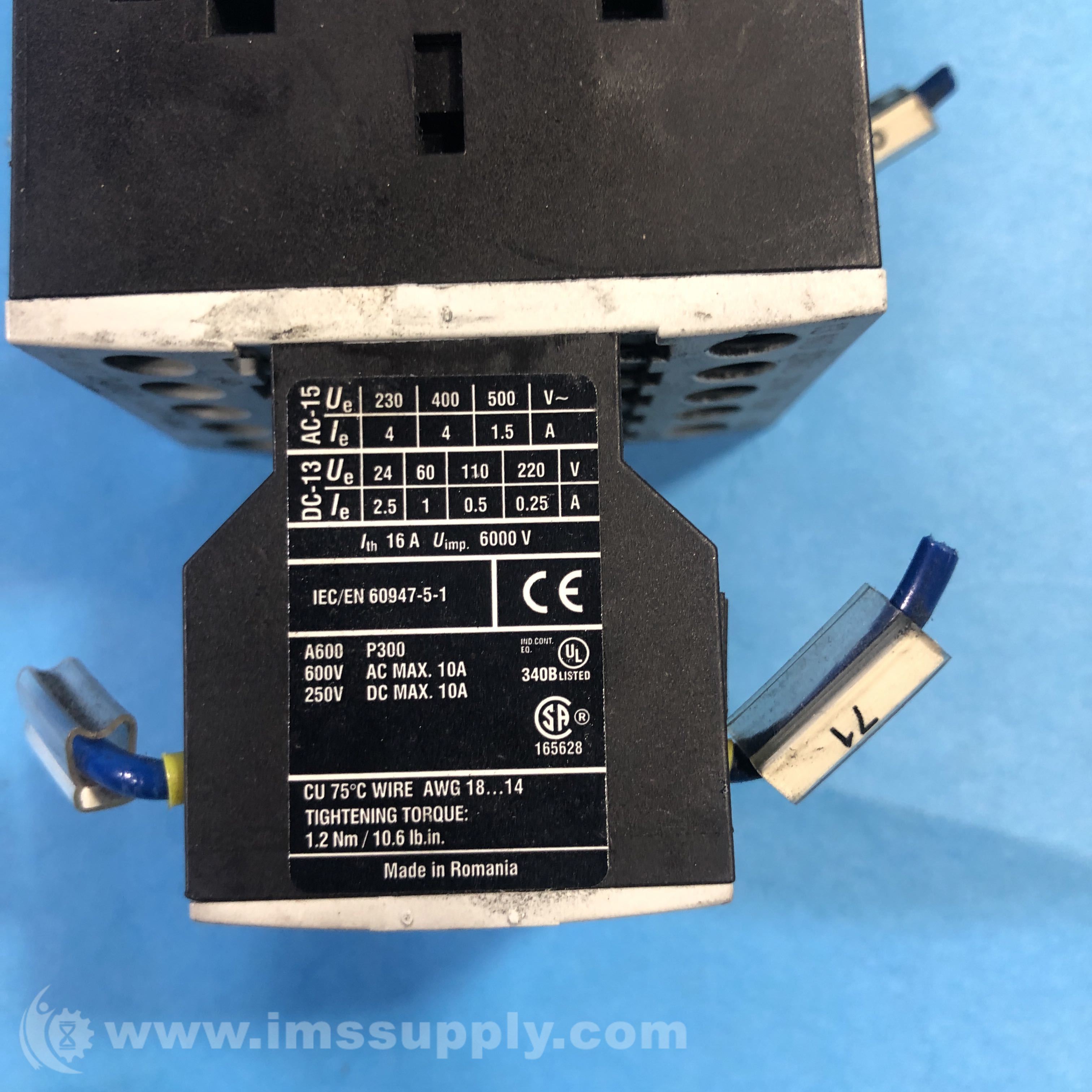 Eaton Corporation M007B 60947-4-1 Contactor 8000v 22A - IMS Supply