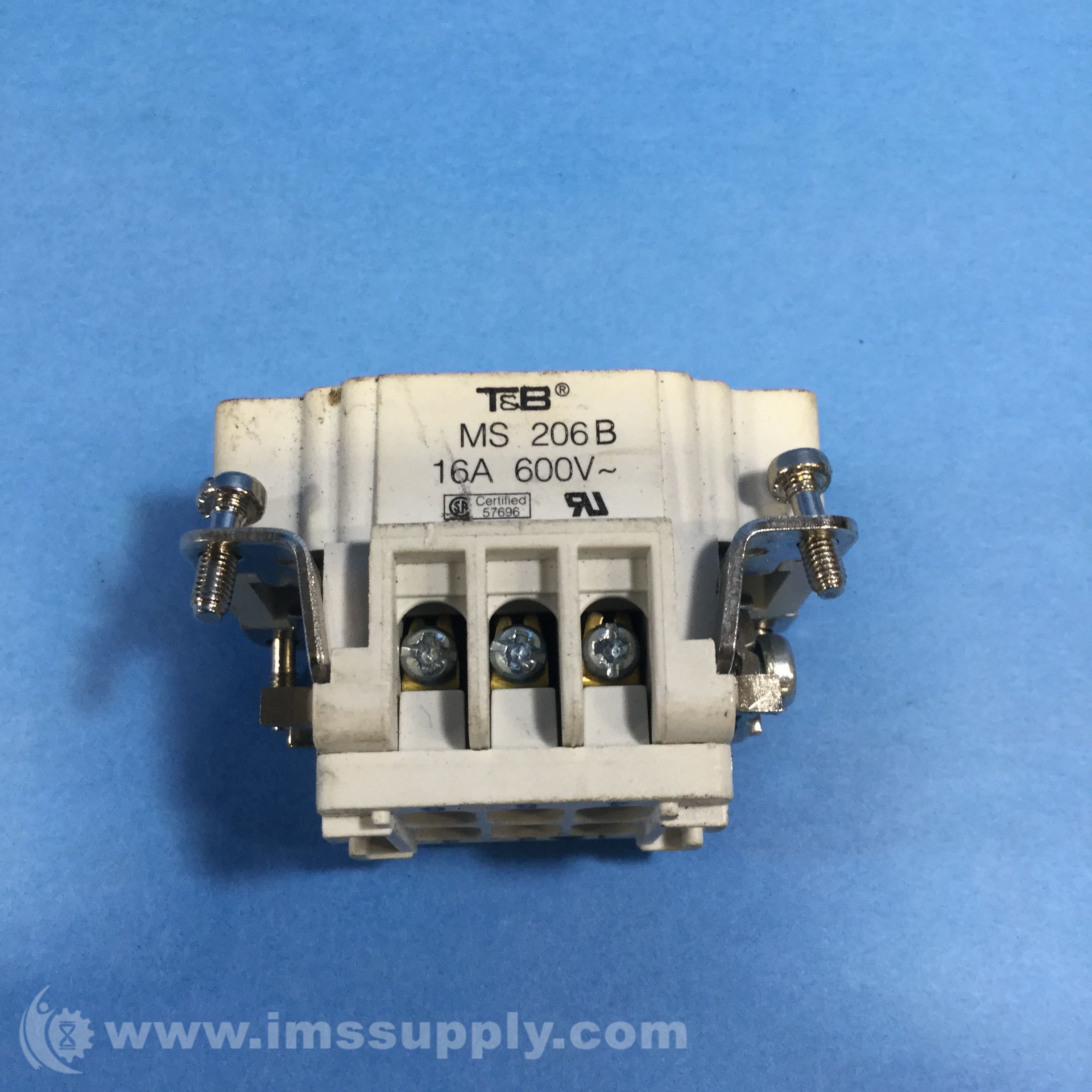 Thomas & Betts MS206B Connector 16AMP 380V 6 Position Male Insert - IMS ...