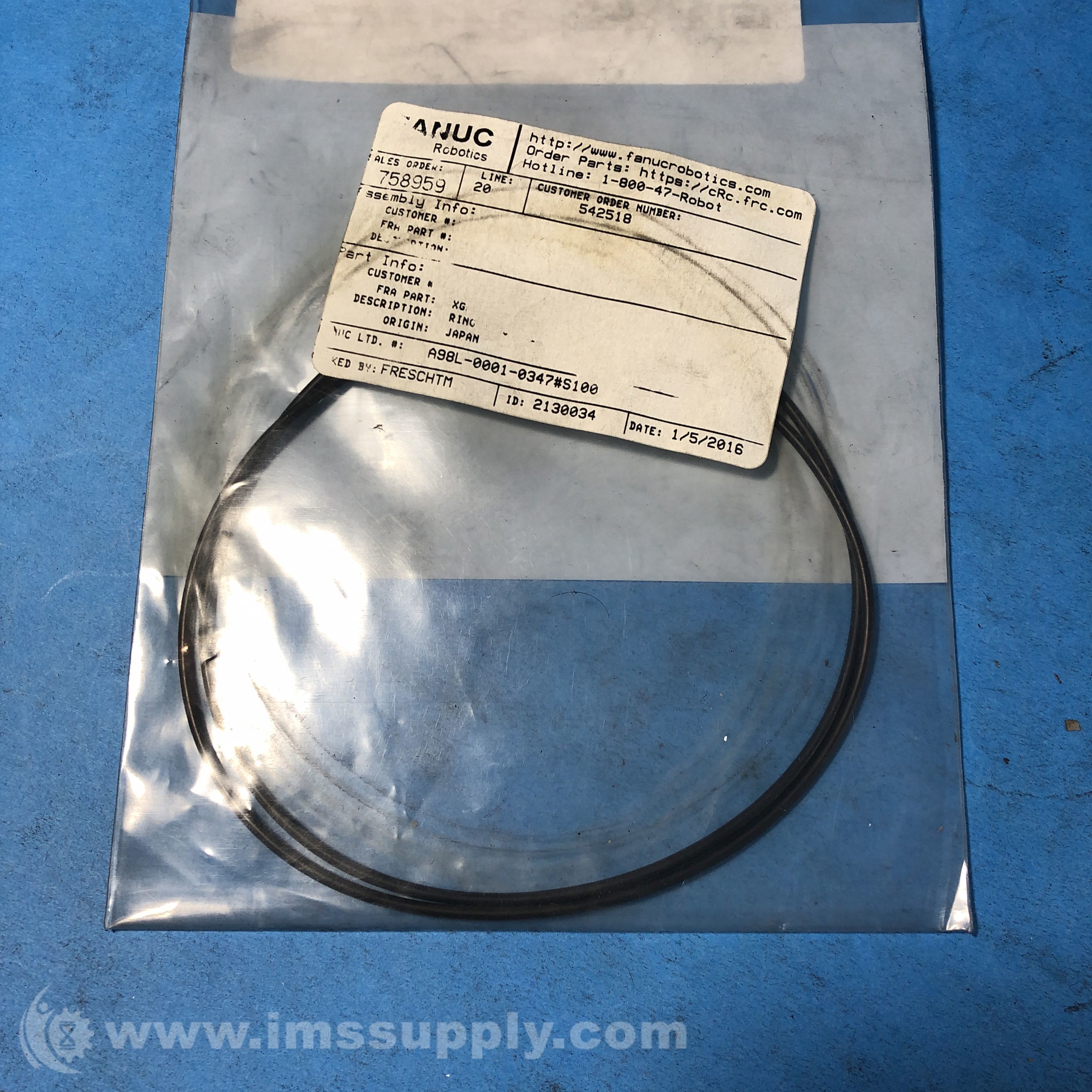 Fanuc A98L-0001-0347#S100 Bag of 2 Black O Rings - IMS Supply