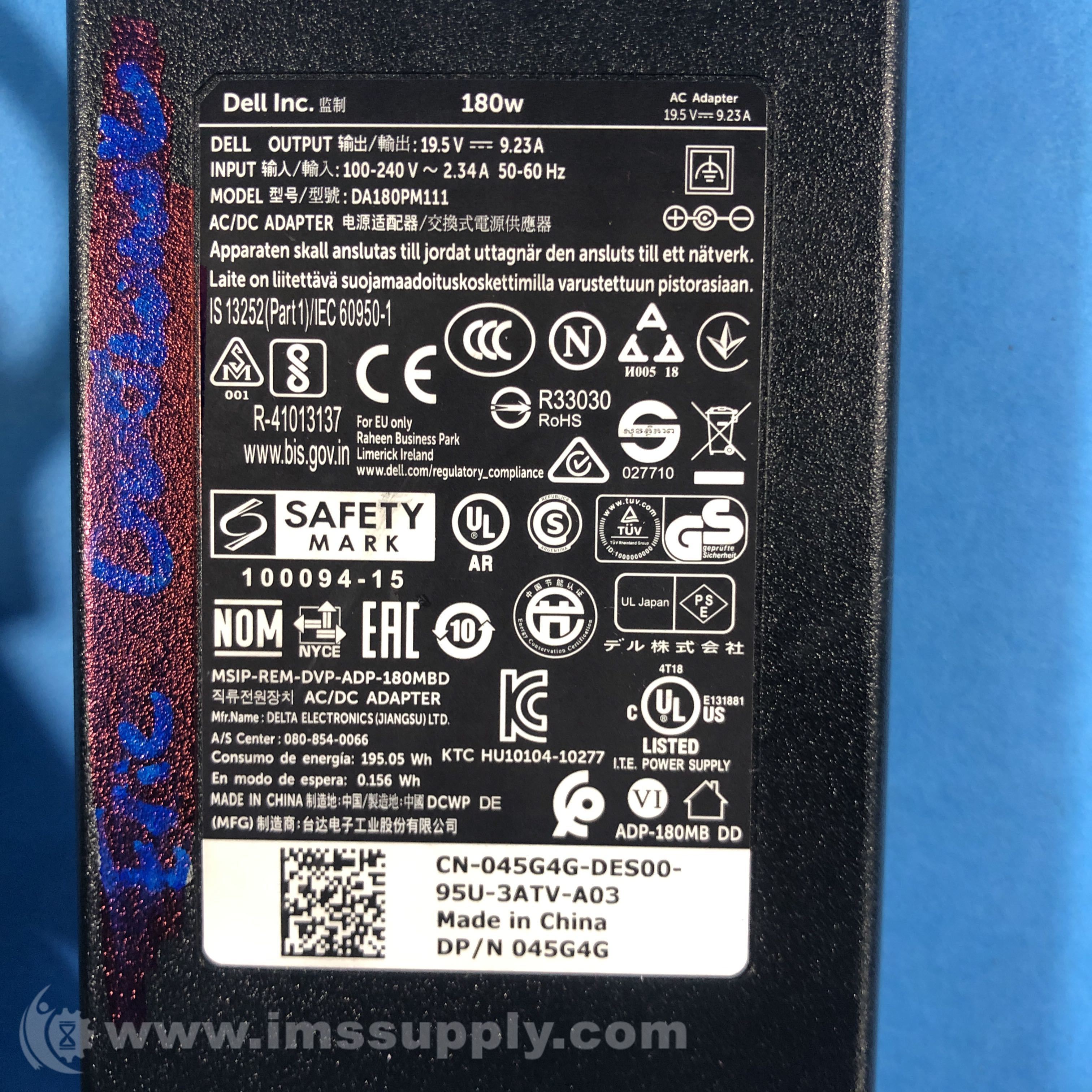 Dell CN-045G4G-DES00-95U-3ATV-A03 AC Power Adapter Charger Cord - IMS ...