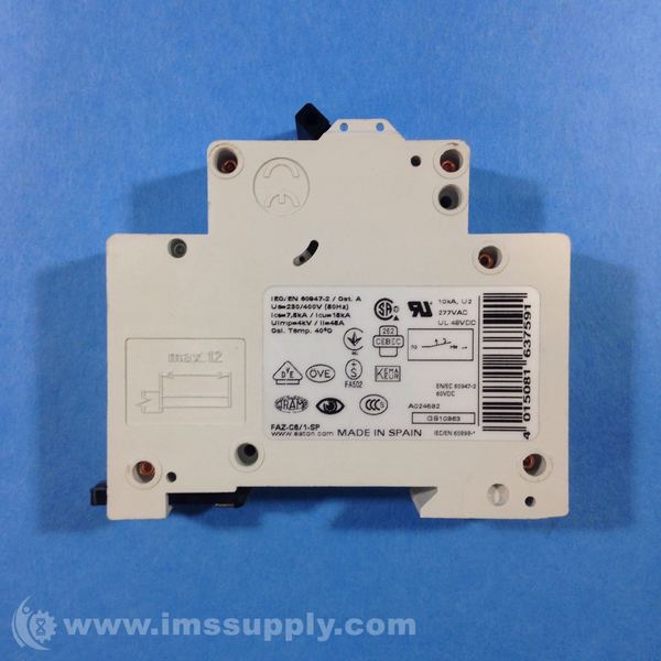 Eaton FAZ-C6/1-SP Circuit Breaker 6A 1 Pole 10kA - IMS Supply