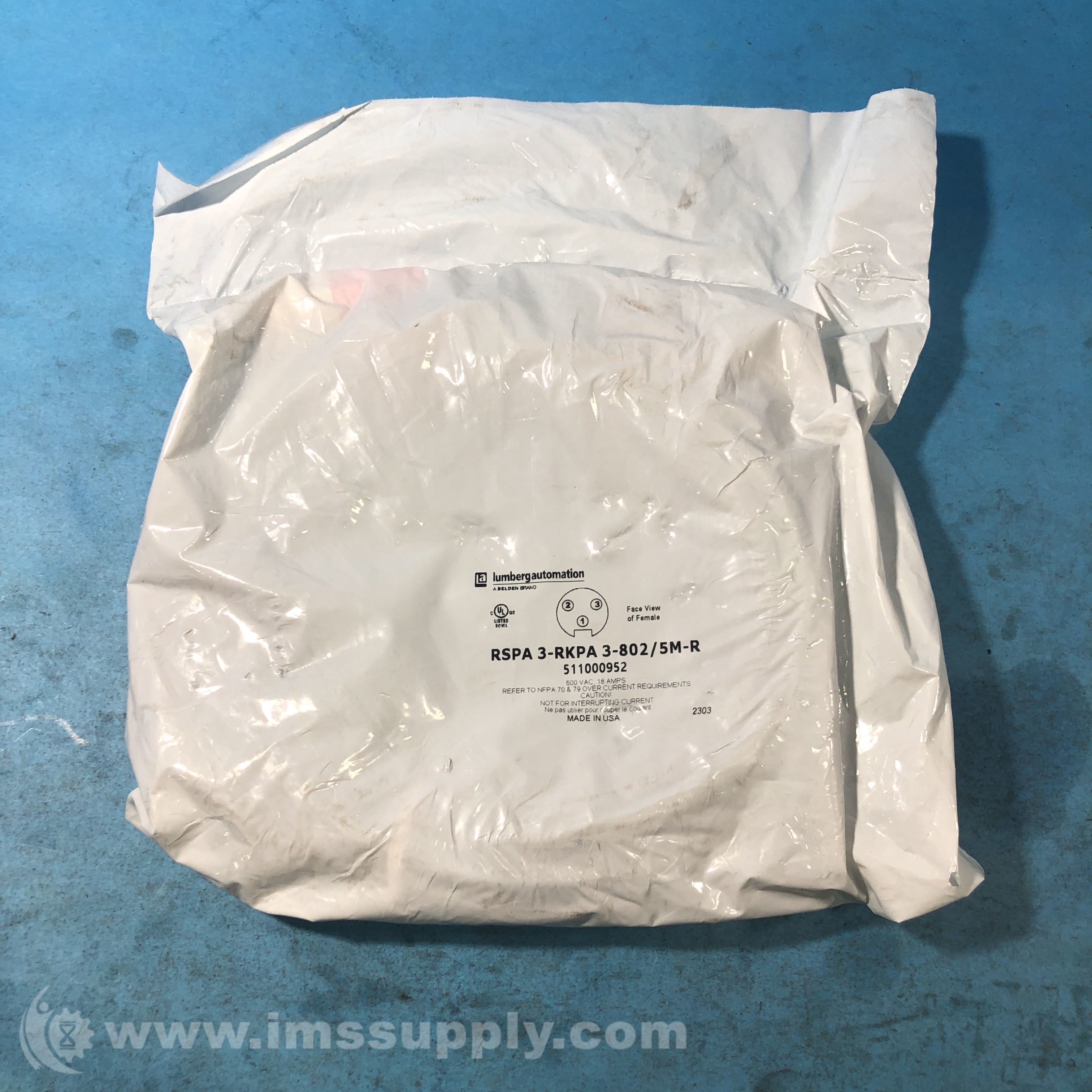 Lumberg Automation RSPA 3-RKPA 3-802/5M-R Sensor Actuator Cable - IMS ...