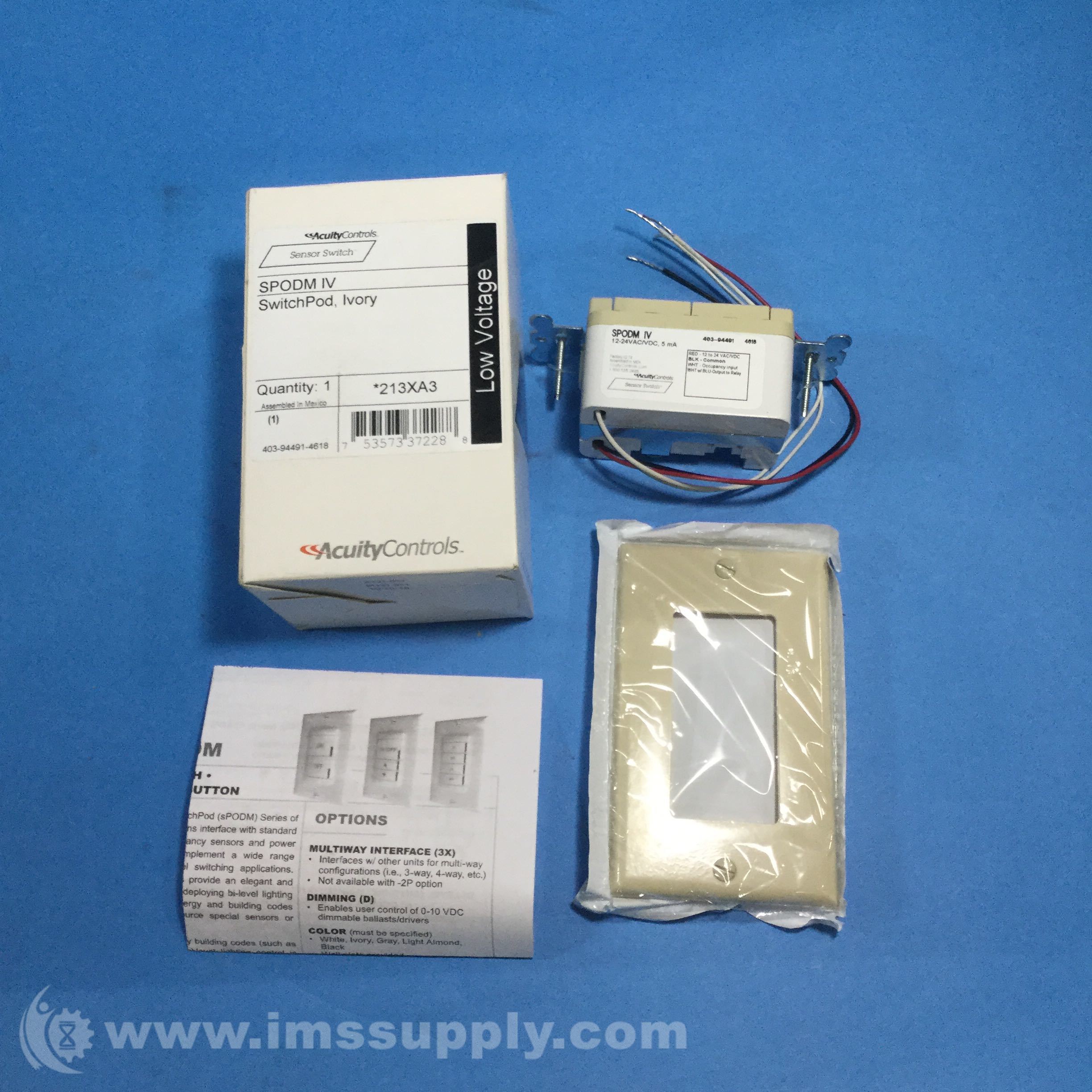 Acuity Controls SPODM IV SwitchPod, Manual Auto On, Low Volt - IMS Supply