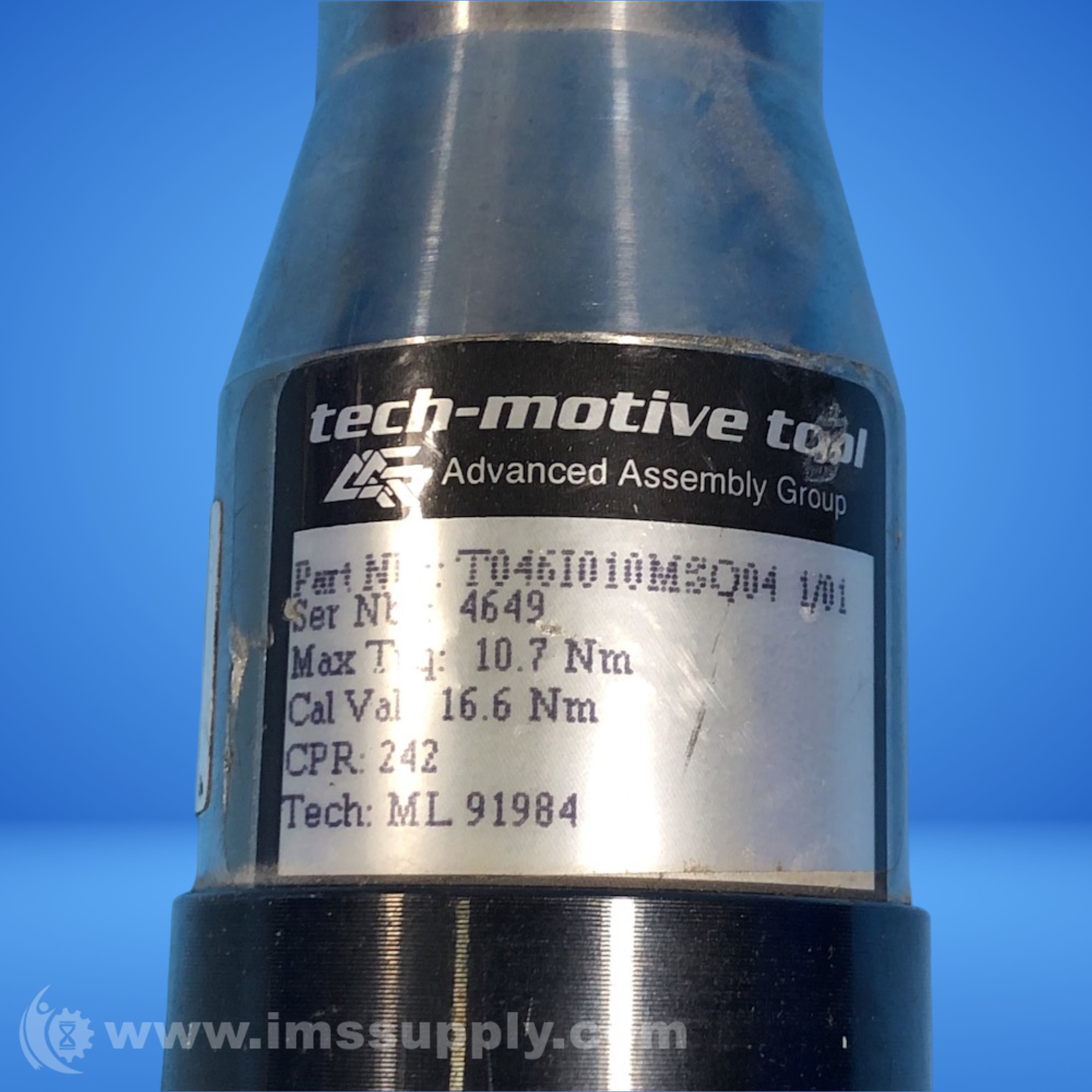 Tech Motive Tool T046I010MSQ04 Nutrunner, Max TRQ: 10.7 Nm - IMS Supply