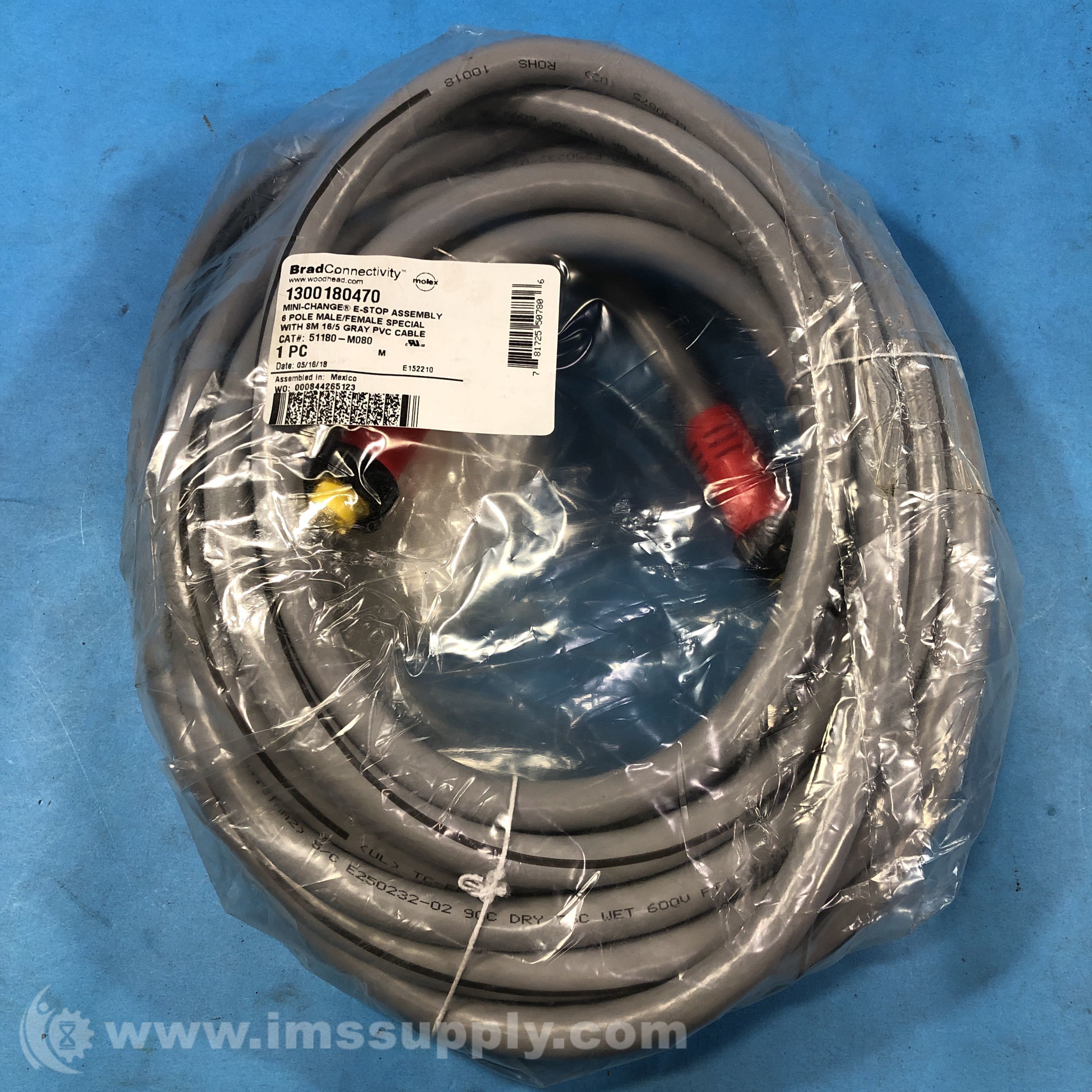 Woodhead 51180-M080 8M Cordset, Quick Connect Cable Assembly - IMS Supply