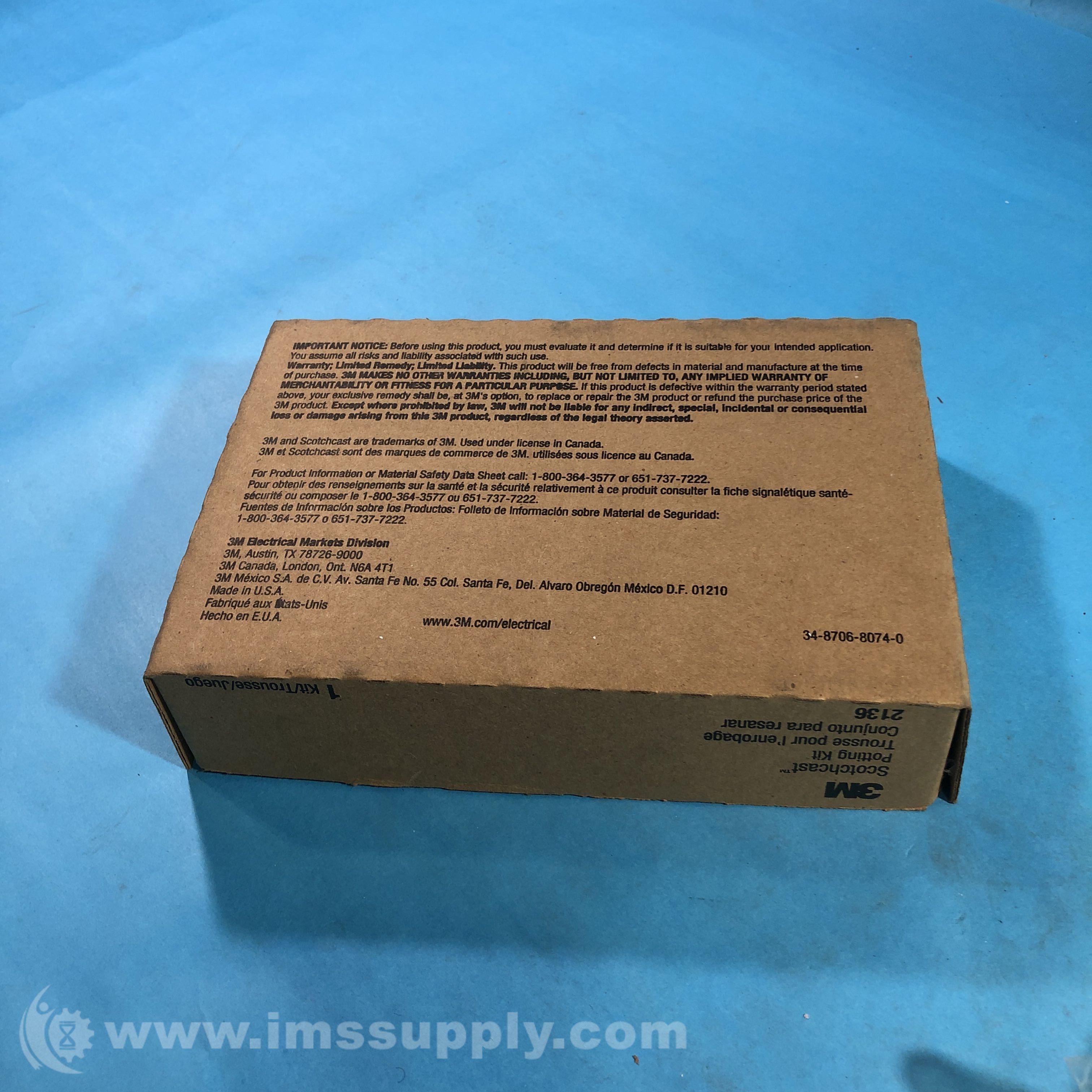 3M 2136 Scotchcast Wet-niche Potting Kit Liquid Resin - IMS Supply