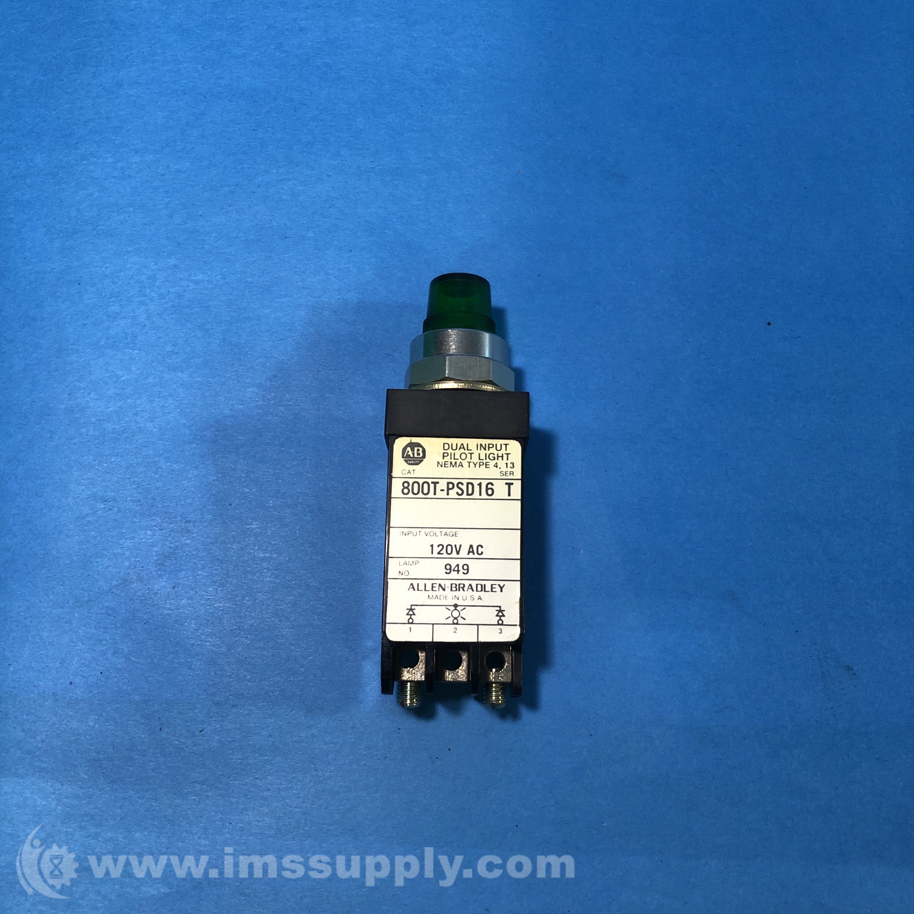 Allen Bradley 800T-PSD16 T Dual Input Pilot Light Green - IMS Supply