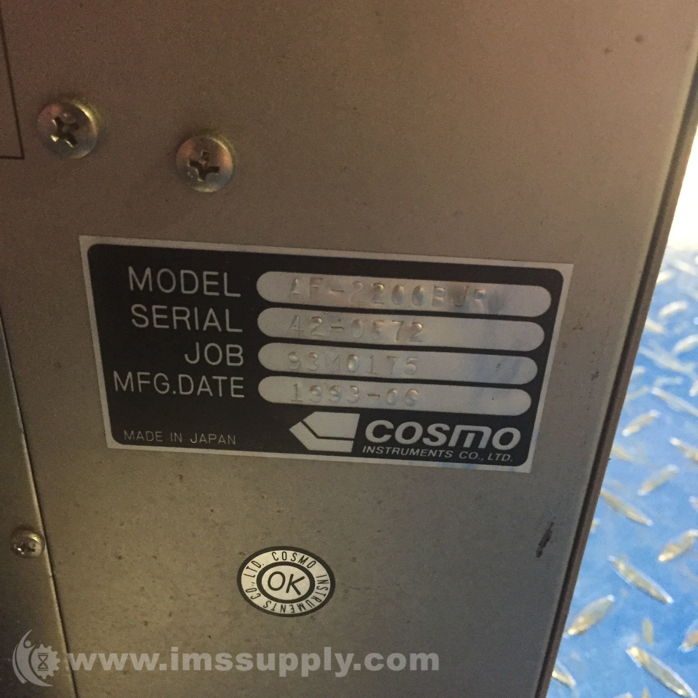 Cosmo AF-2200 BJR Air Flow Leak Tester - IMS Supply